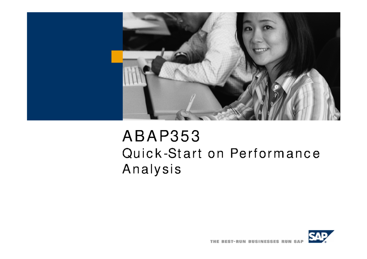 ABAP Performance Analysis - ABAP353 Quick-Start on Performance Analysis ...