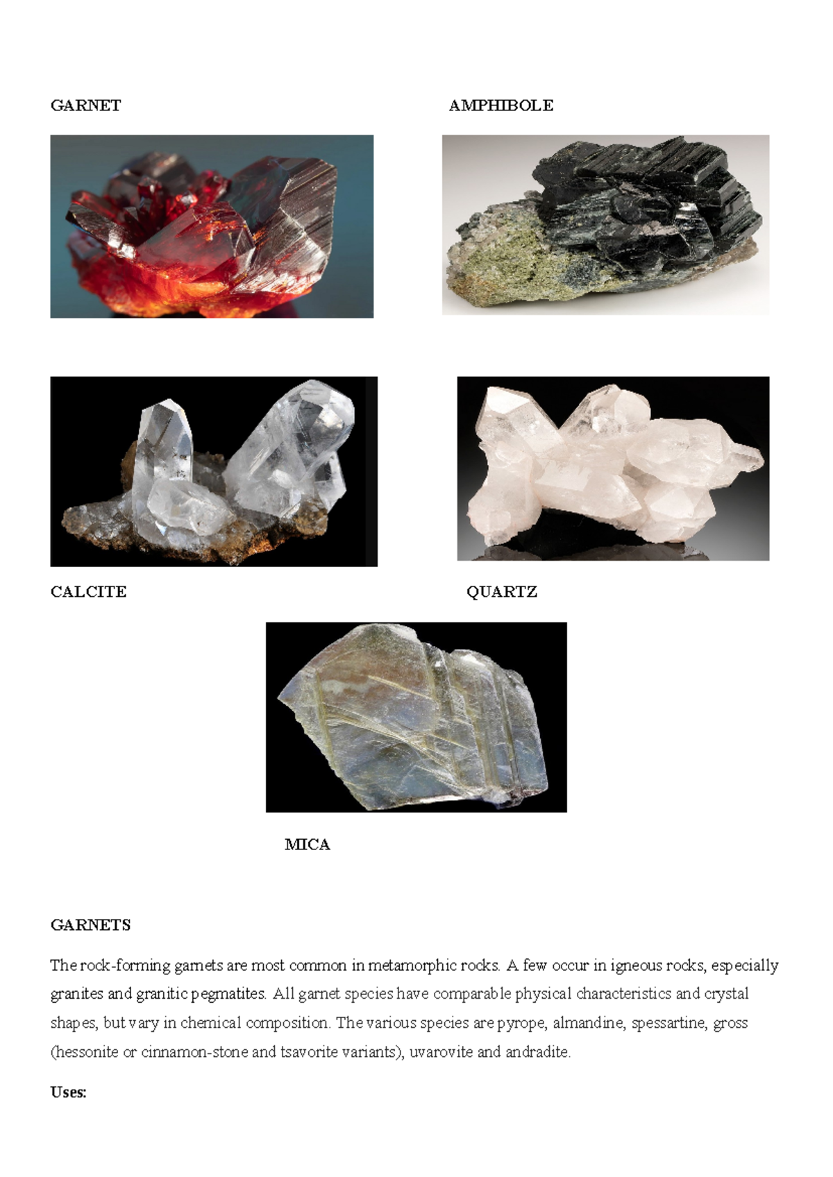 A4.ELS.minerals - assignment about examples of minerals - GARNET ...