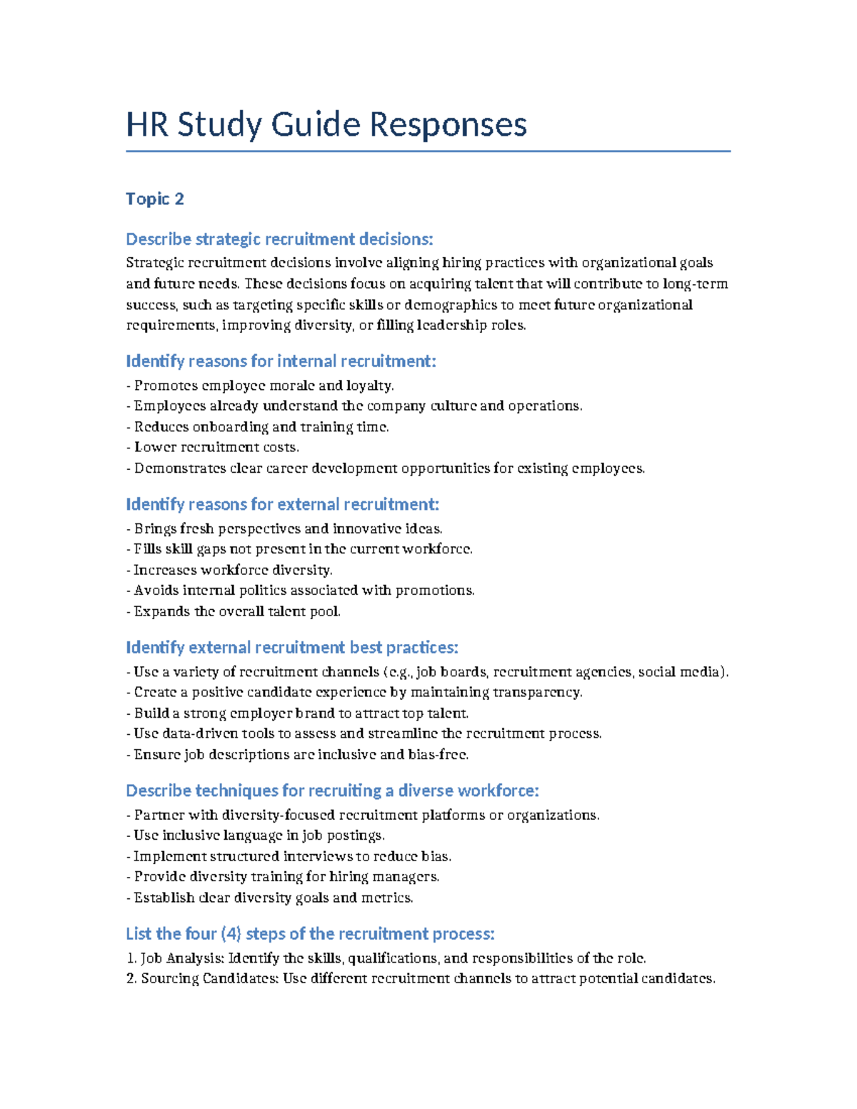 C234 Study Guide - These notes helped me pass - HR Study Guide ...