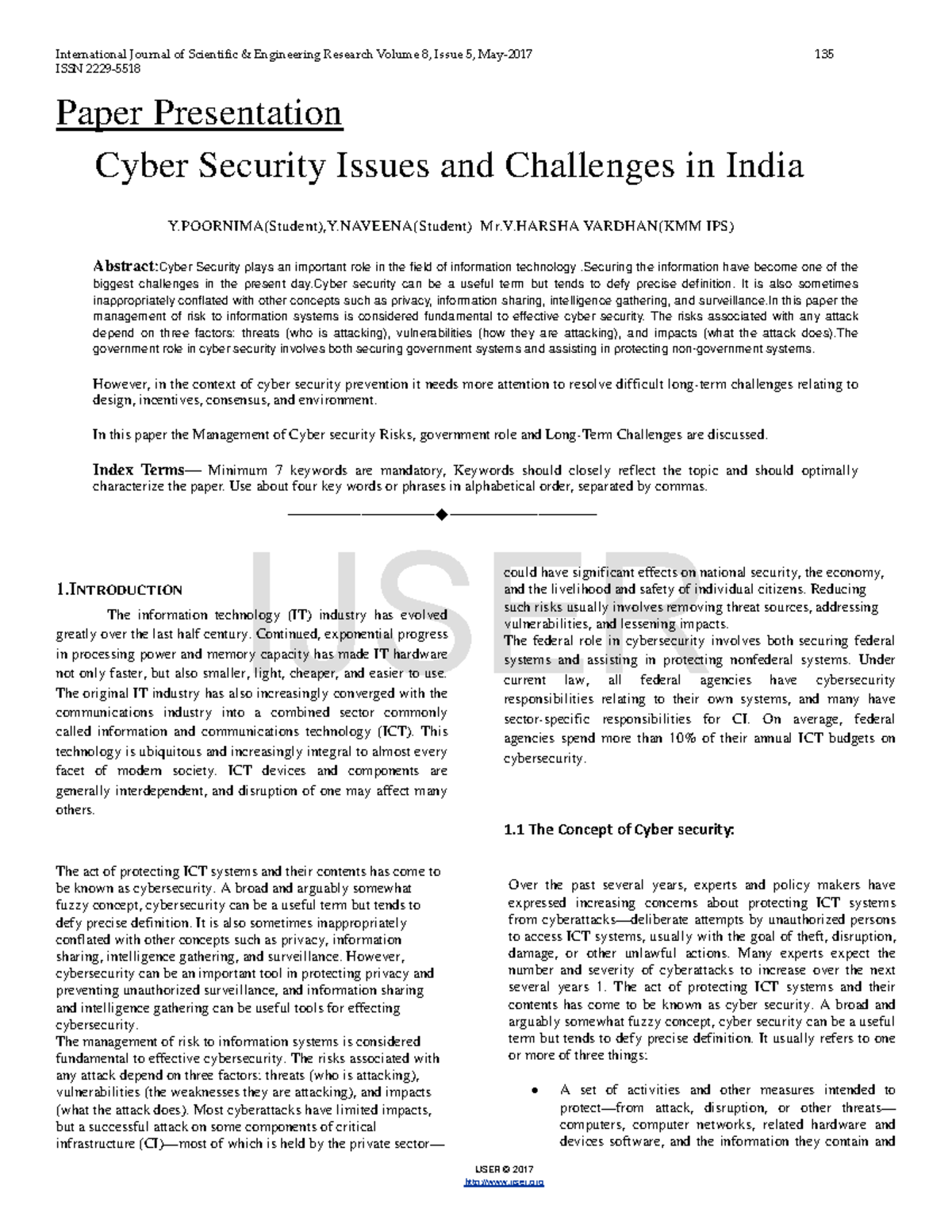 Cyber Security Issues And Challenges In India ISSN 2229 IJSER 2017 cyber-security-issues-and-challenges-in-india-issn-2229-ijser-2017