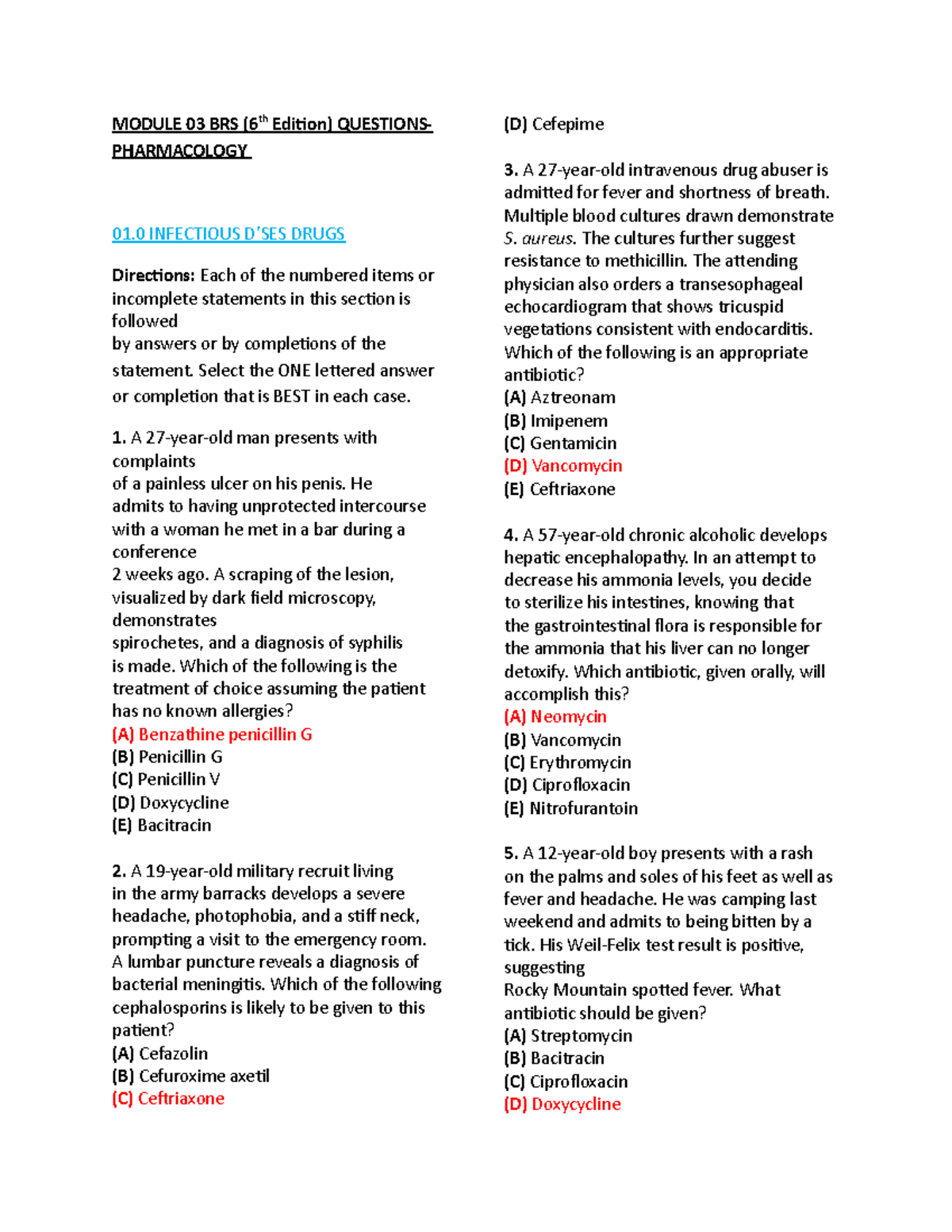04.0 Module 03 BRS Questions - MODULE 03 BRS (6 th Edition) QUESTIONS ...