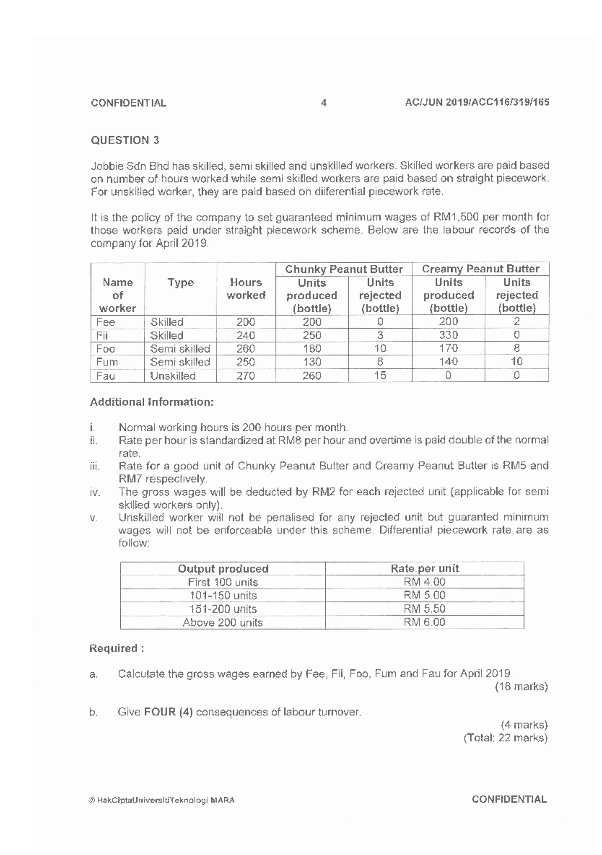 Sample/practice exam 2018, questions - fundamental cost accounting ...