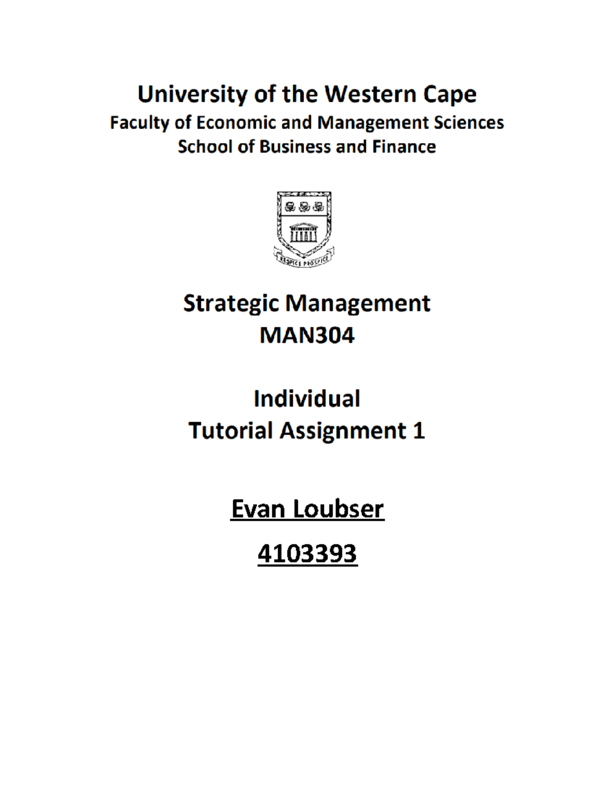 Individual Tutorial 1 - 4103393 - Evan Loubser 4103393 Introduction ...