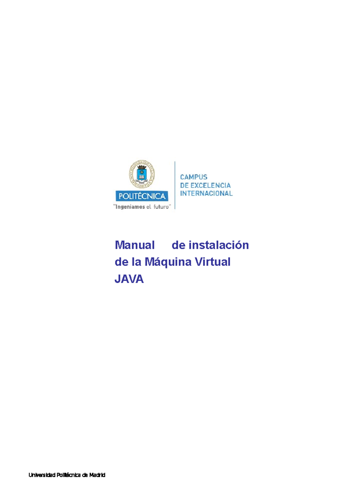 Manual Instalación Java UPM - Manual de instalación de la Máquina ...