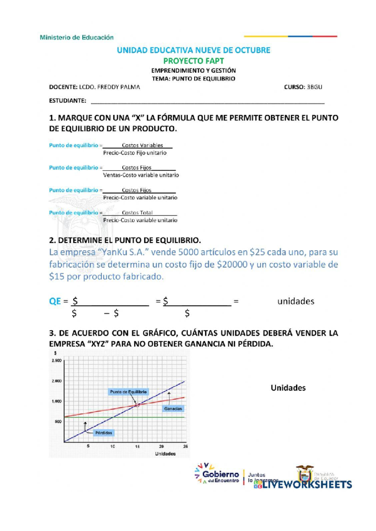 Punto DE Equilibrio 3 D - bnnnn - Ministerio de Educación UNIDAD ...