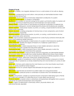 Structures and Properties of Materials Chapter 7 - Chapter 7 Vocab Cold ...
