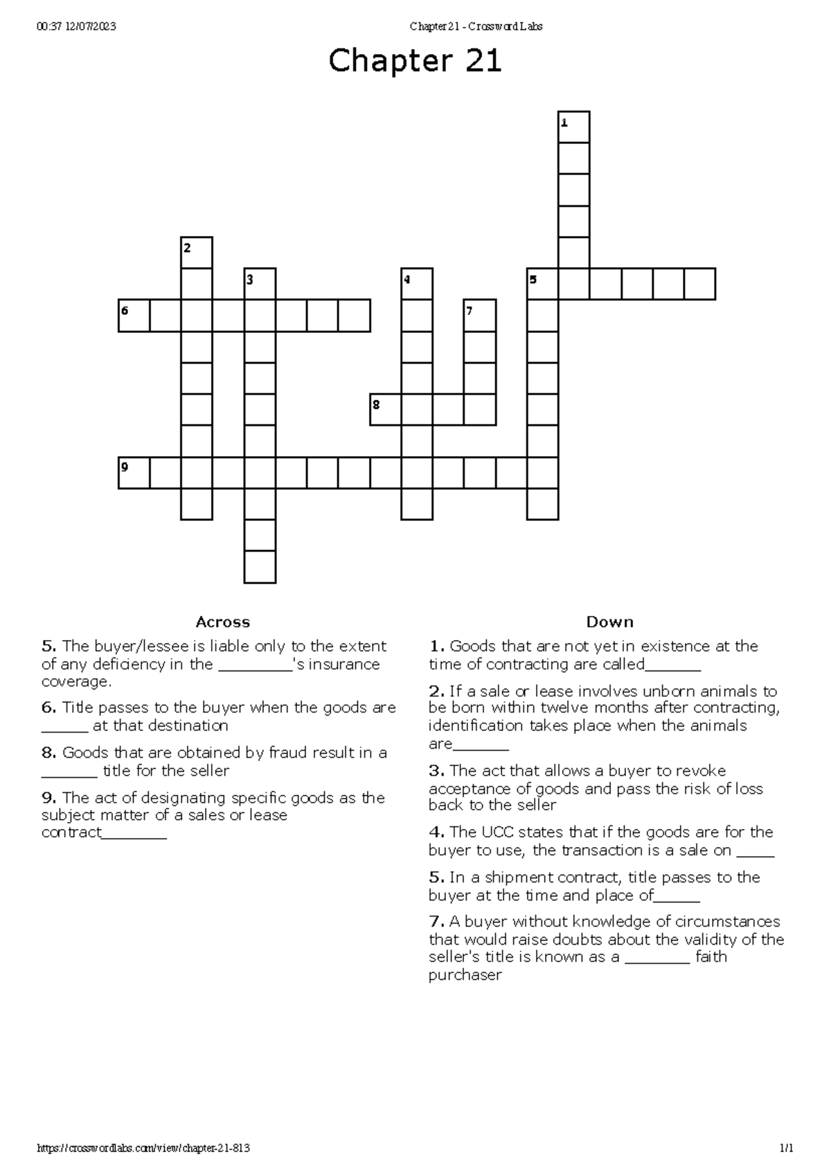 Chapter 21 - Crossword Labs - English Business - UEH - Studocu
