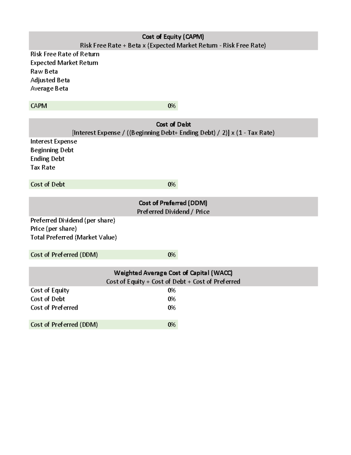 CAPM and DDM Calculator - FINAN 6430 - Studocu