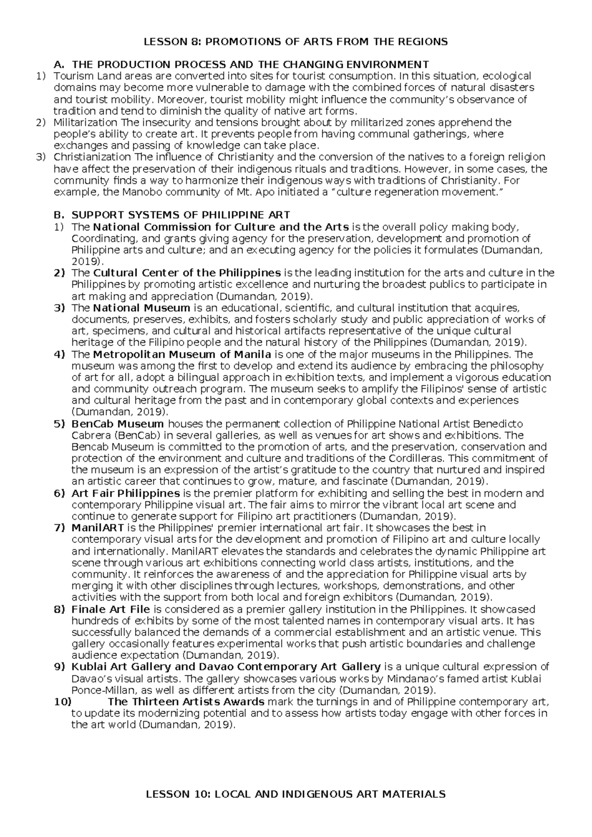 CPAR- Final-TERM - Cpar worksheet - LESSON 8: PROMOTIONS OF ARTS FROM ...