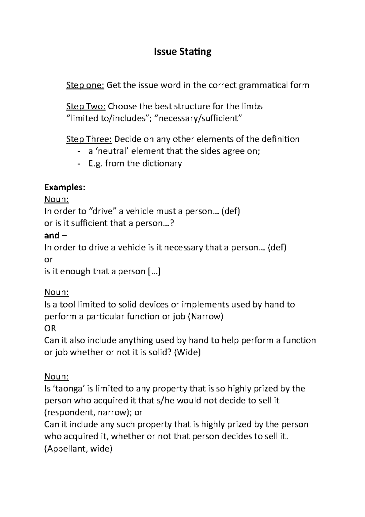 Laws123 Issue Stating - Issue Stating Step one: Get the issue word in ...