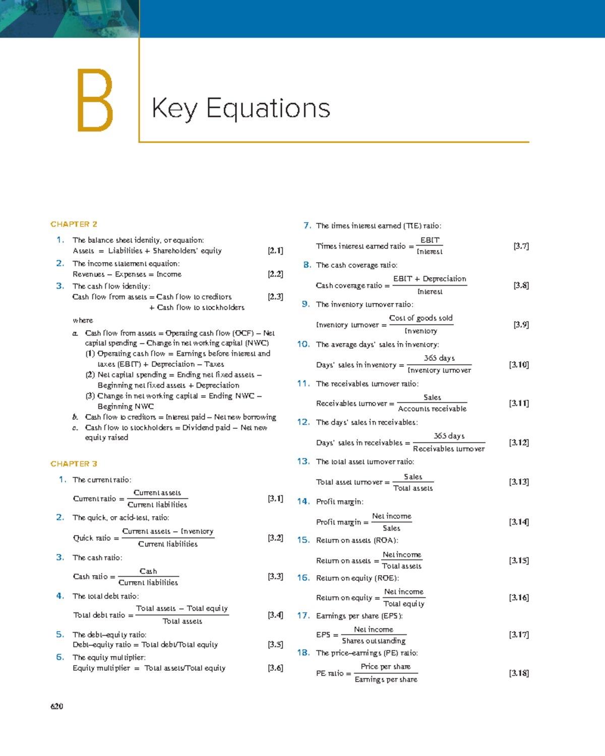 Managerial Finance Textbook-659-661 - 620 Key Equations B 7. The times ...