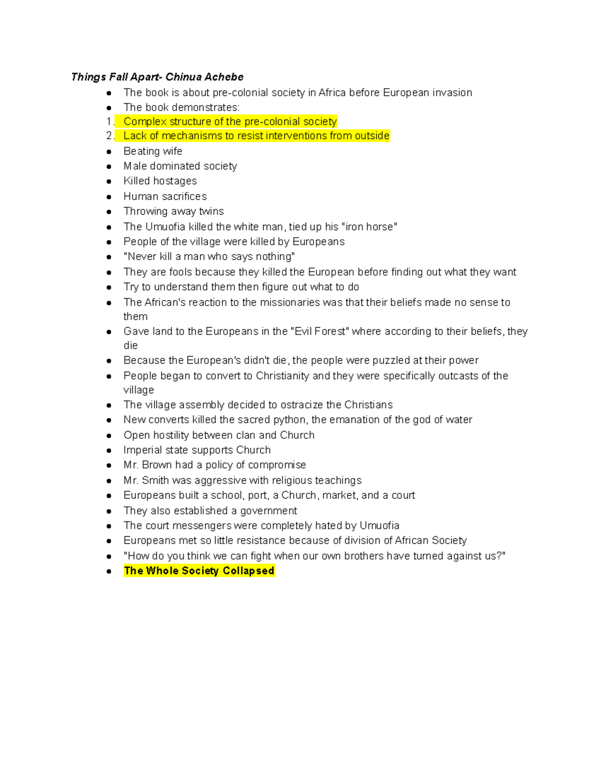 All Things Fall Apart - Things Fall Apart- Chinua Achebe The book is ...