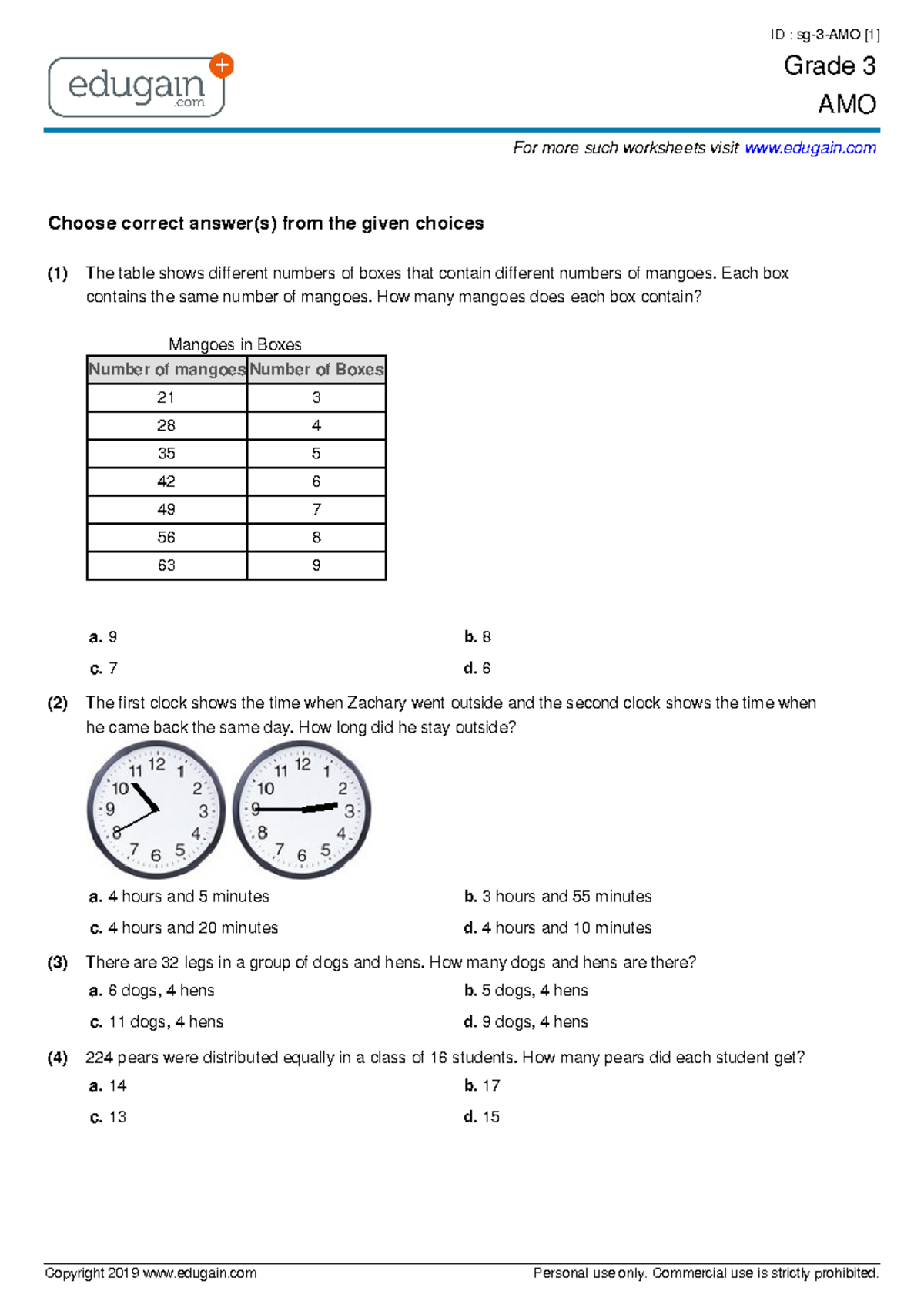427247011 grade 3 AMO sg - Grade 3 AMO For more such worksheets visit ...