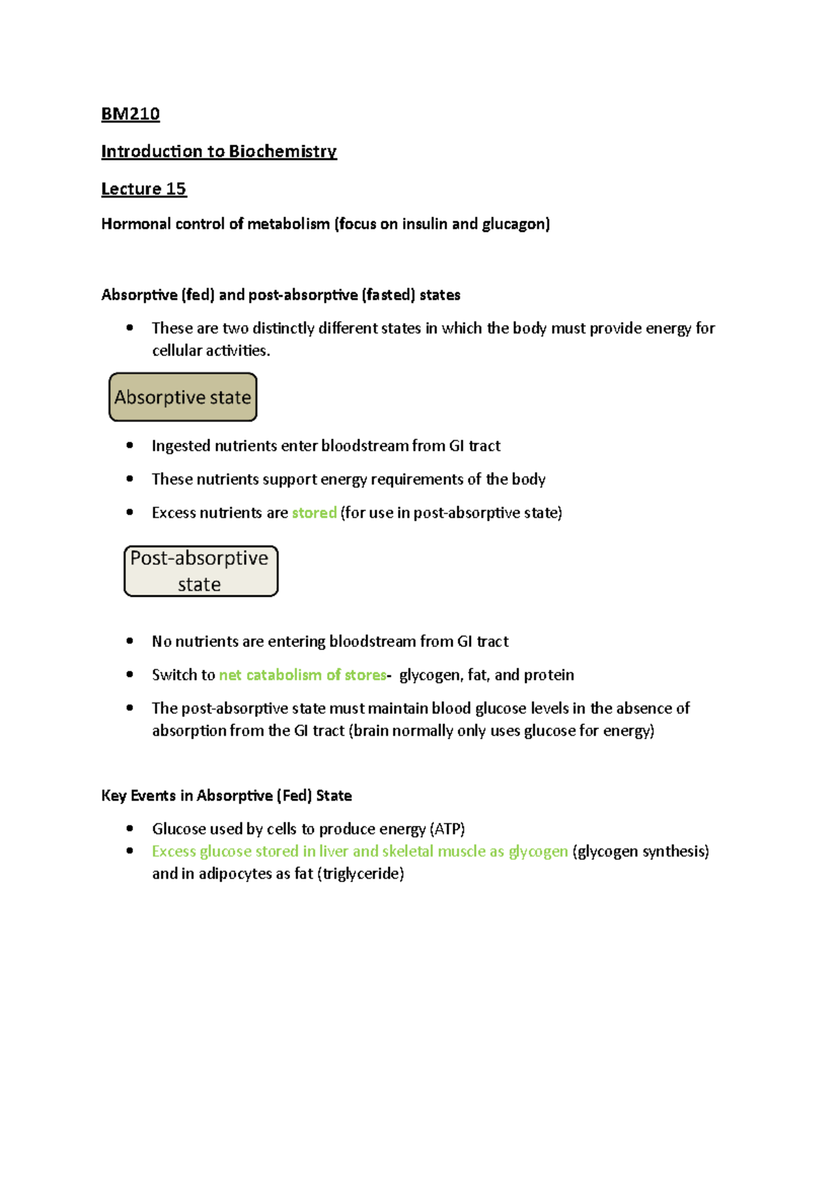 BM210 Lecture 15 - BM210 - Strath - Studocu