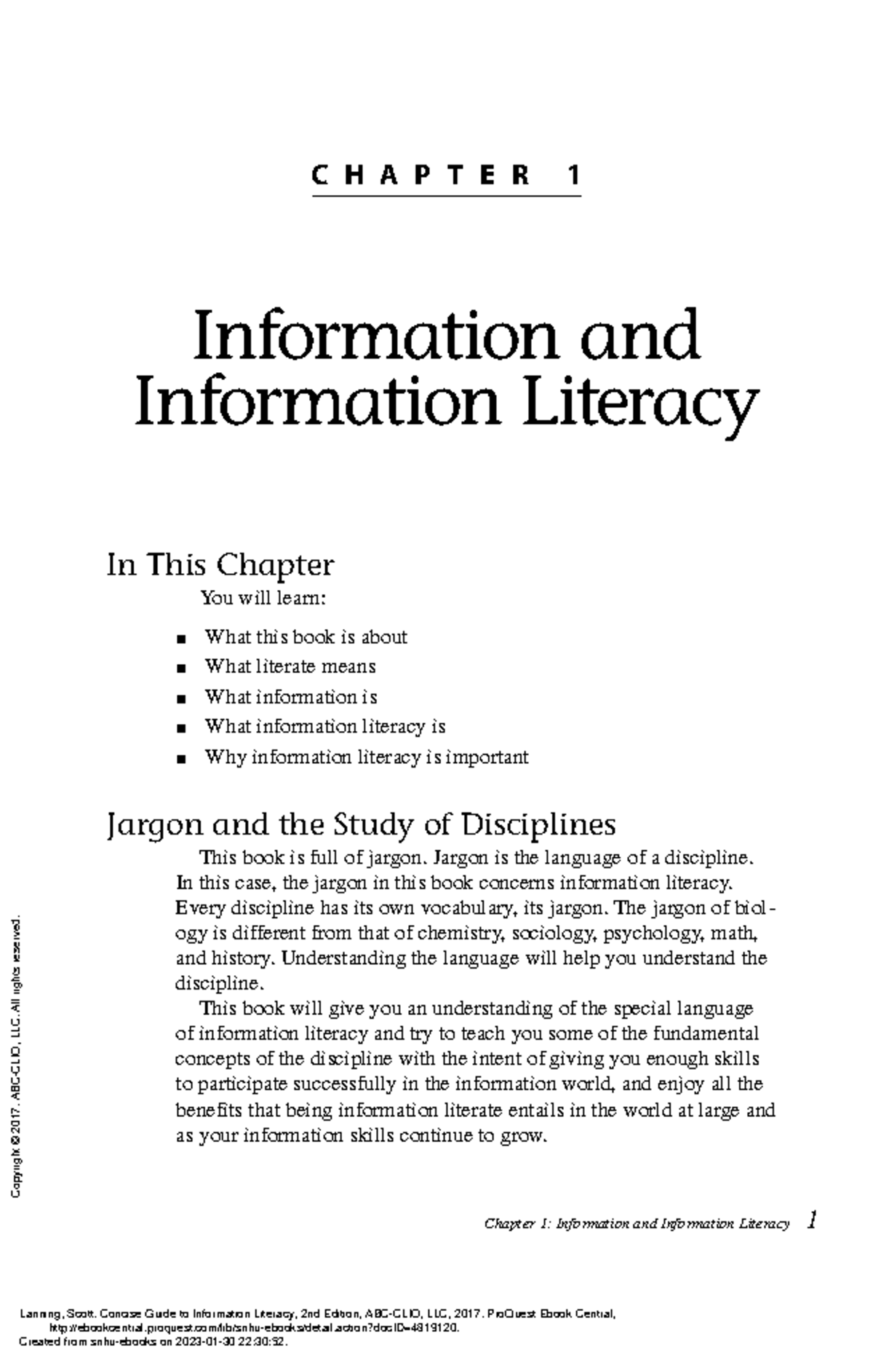 Concise Guide to Information Literacy 2nd Edition - ( Chapter 1 ...