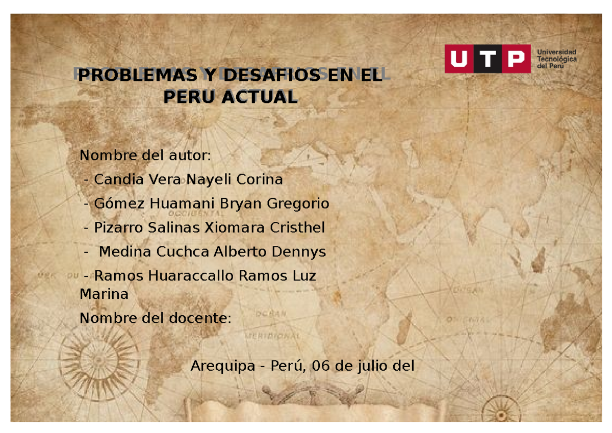 PA Problemas Y Desafios - PROBLEMAS Y DESAFRIOS EN EL PERU ACTUAL ...