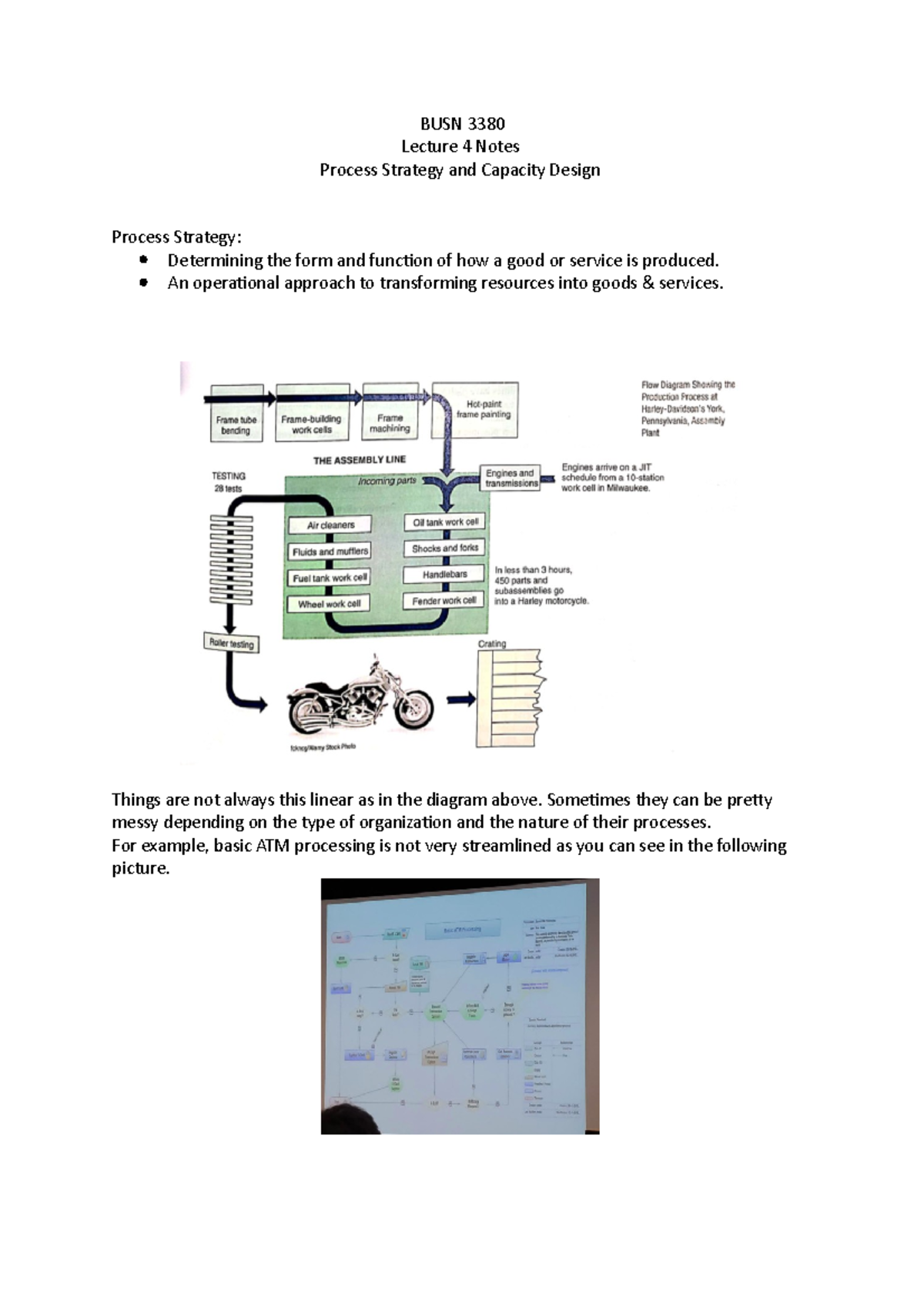 BUSN 3380 Lecture 4 Notes - BUSN 3380 Lecture 4 Notes Process Strategy ...