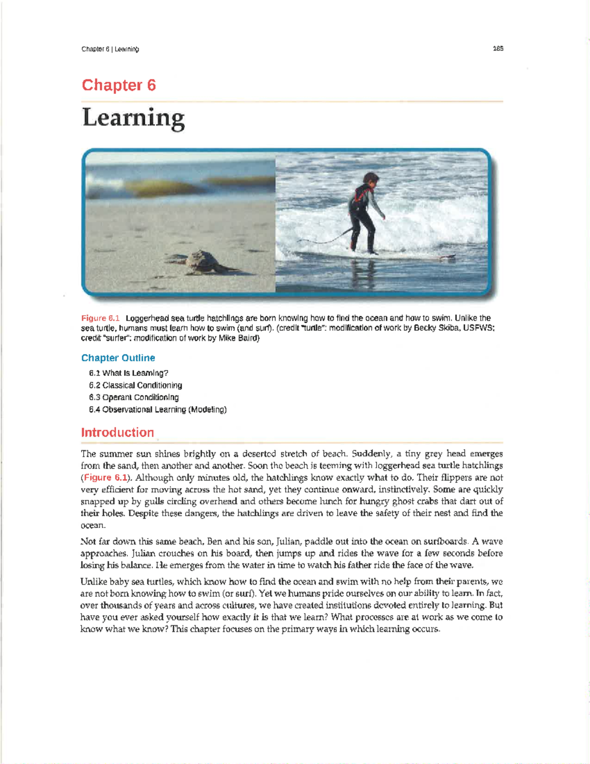 Chapter 6 - Textbook pages - Chapter 6 I Learning 185 Chapter 6 ...