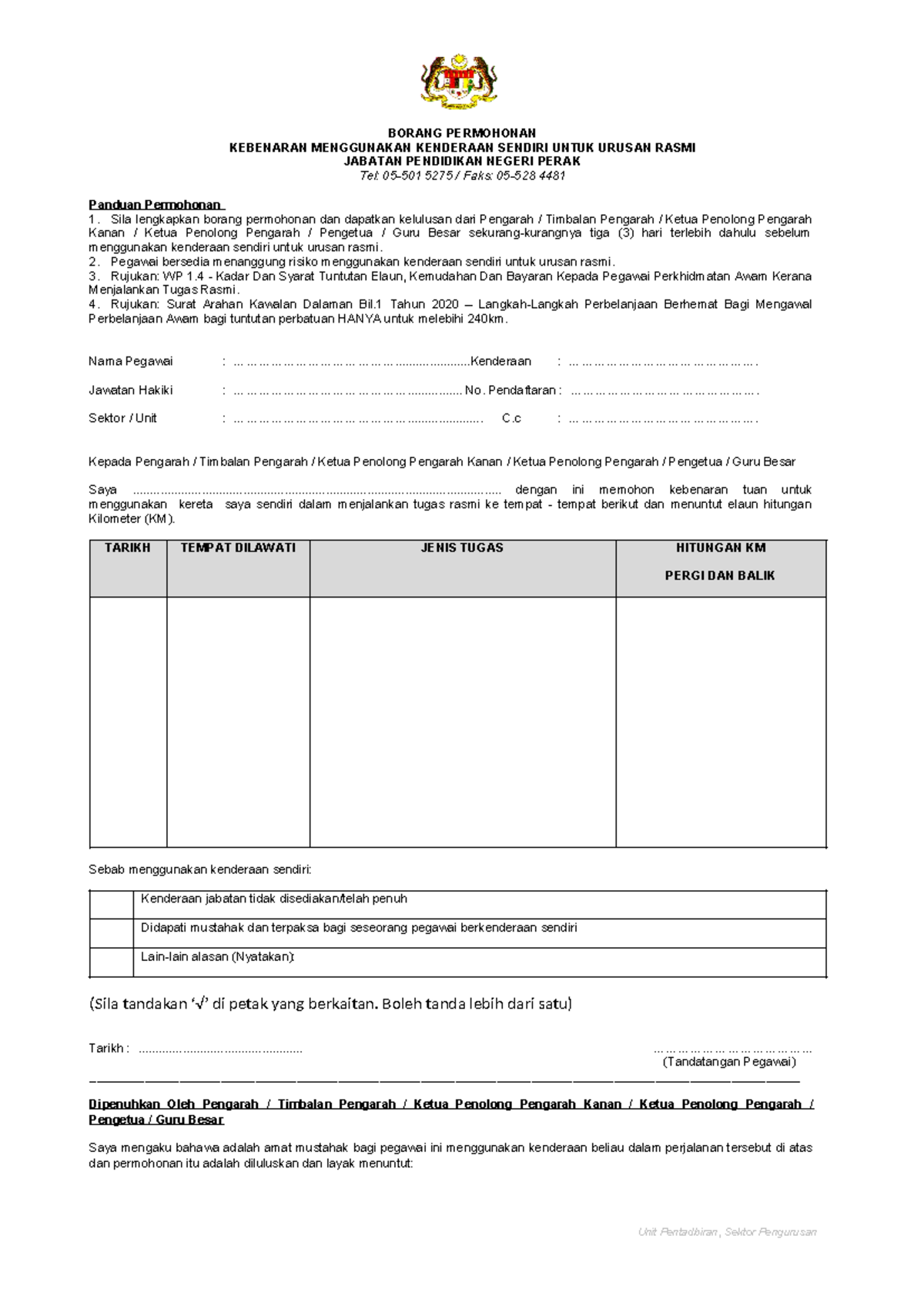 Borang Kenderaan 240 - klaim - BORANG PERMOHONAN KEBENARAN MENGGUNAKAN ...