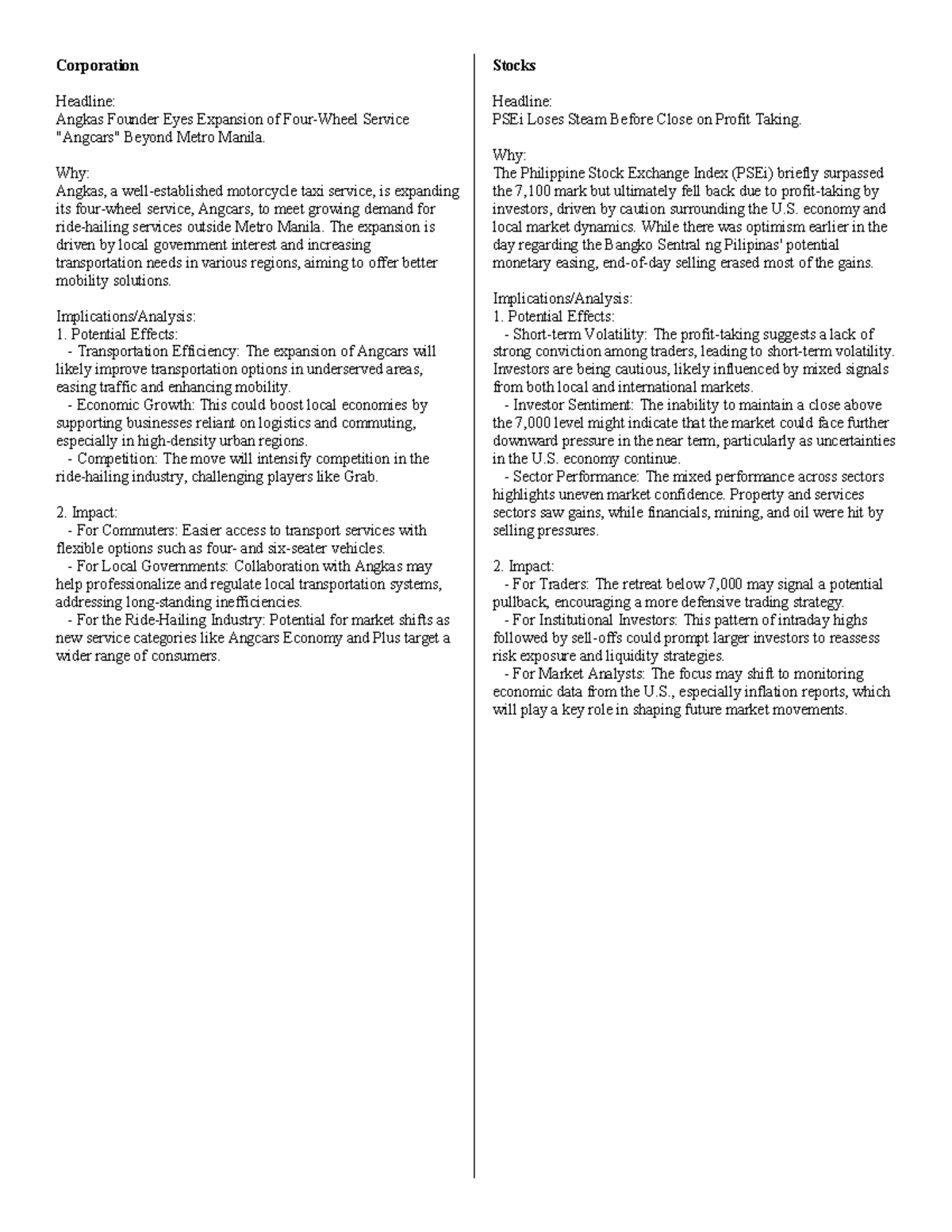 Mu - Example of a market update - Corporation Headline: Angkas Founder ...