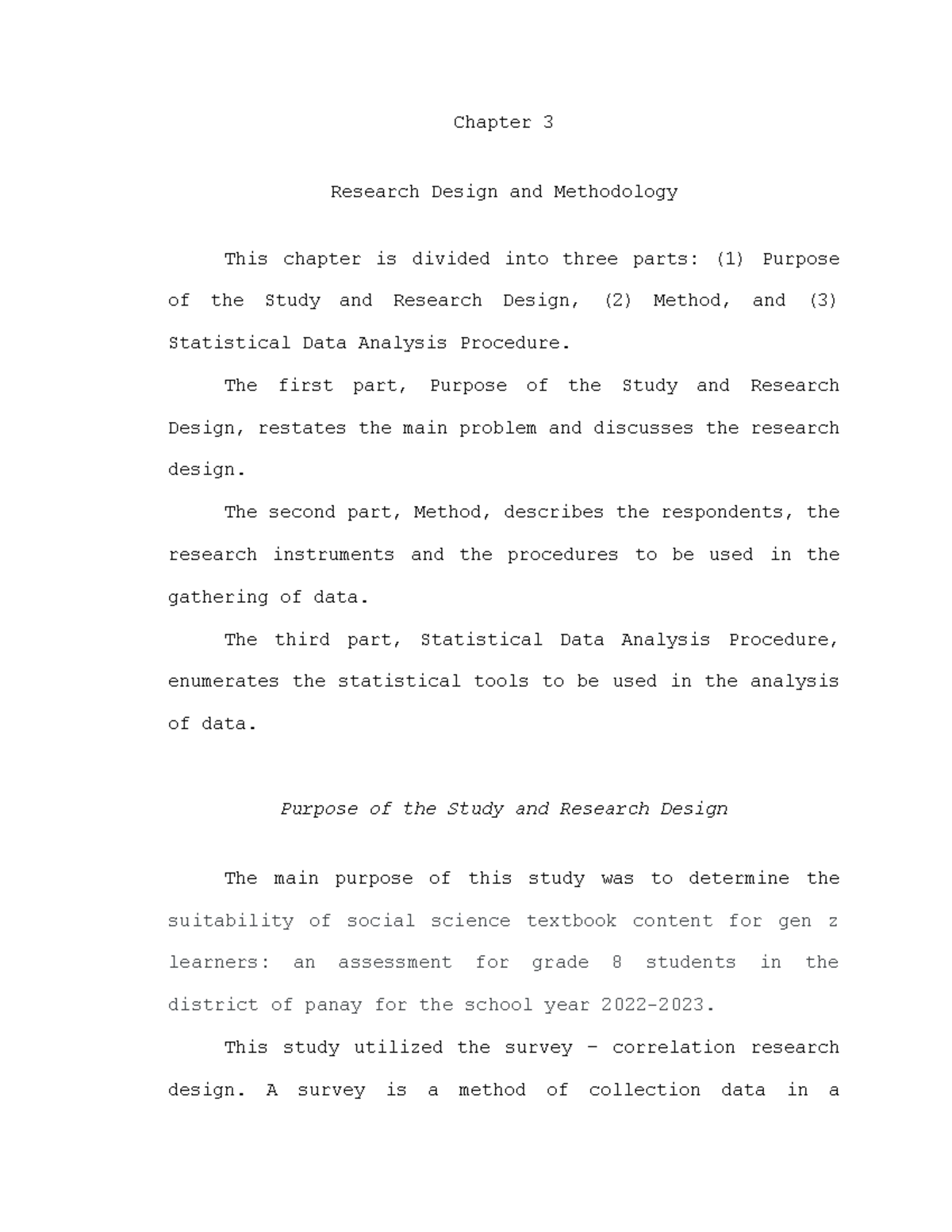 Chapter-3 Research Design and Methodology - Chapter 3 Research Design ...