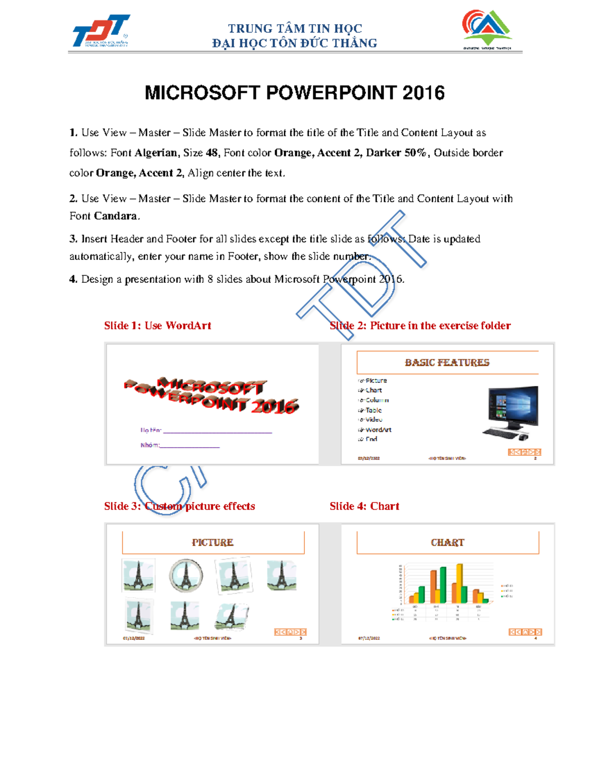 Practice In Class Week11 - TRUNG TÂM TIN HỌC ĐẠI HỌC TÔN ĐỨC THẮNG ...