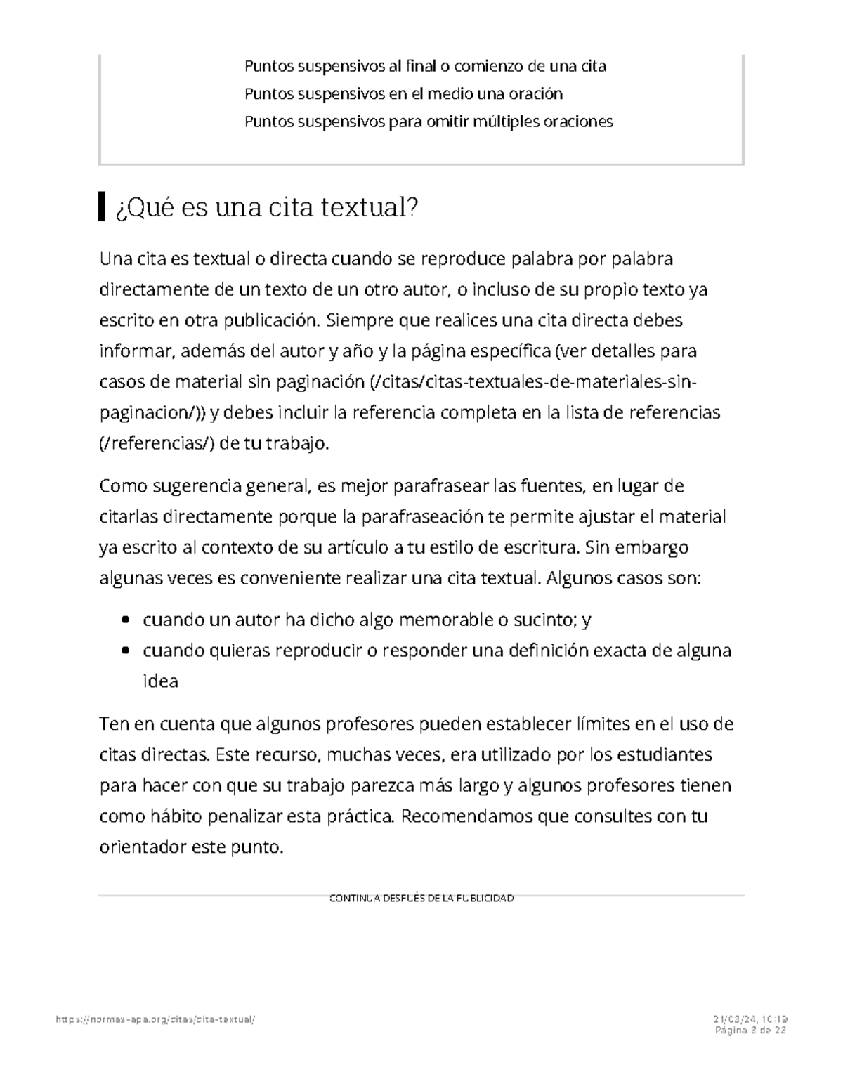Cita Textual o Directa – Normas APA - ¿Qué es una cita textual? Una ...