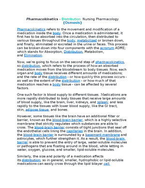 Morgan Butler Pharmacokinetics(Absorption) Notes - Pharmacokinetics ...