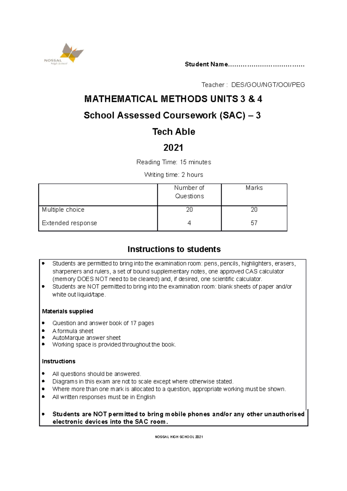 SAC 3 - Includes all available resources - Student Name