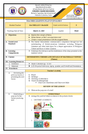 CSS DLL - CSS DLL WEEK 1-8 - GRADES 1 to 12 DAILY LESSON LOG School ...