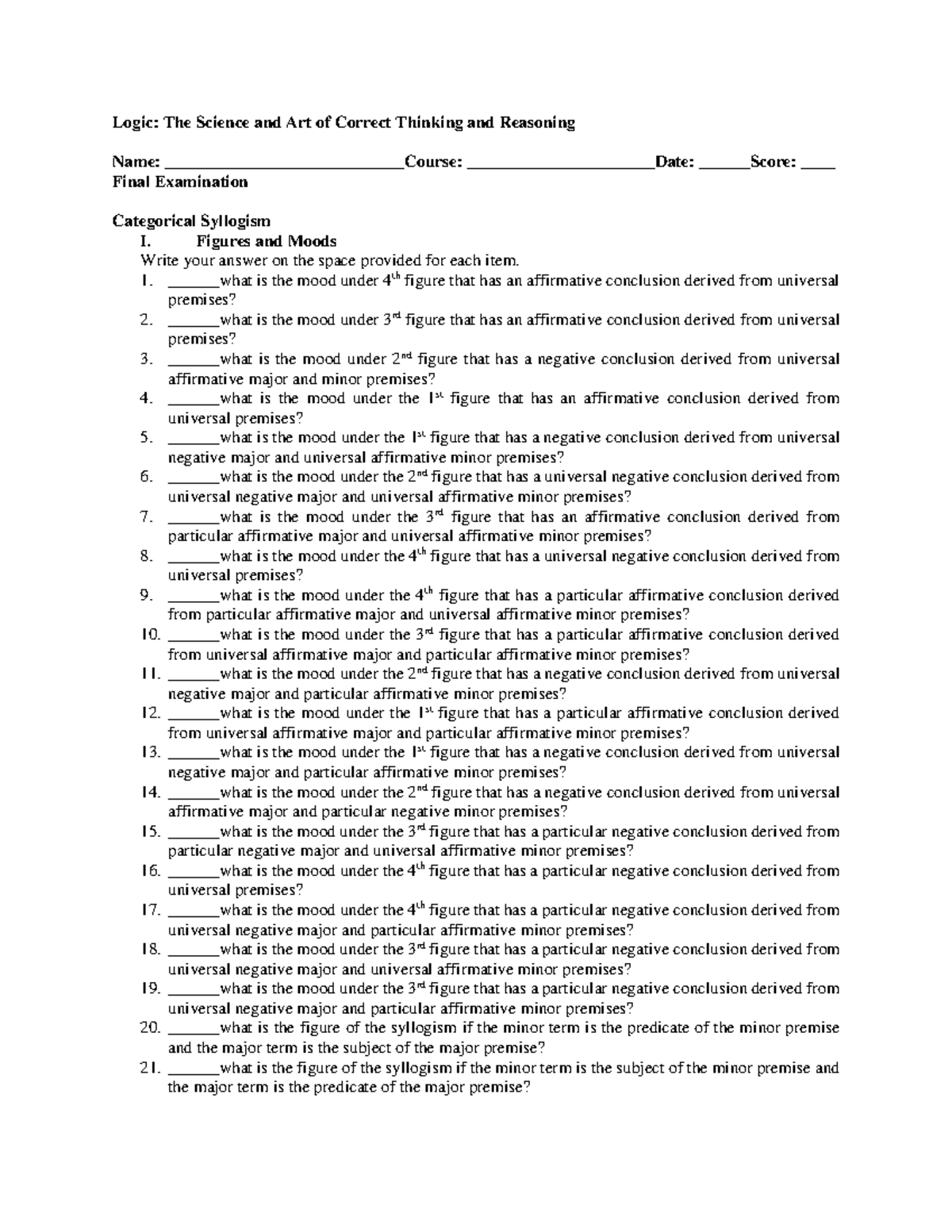 Logical Reasoning - Logic: The Science and Art of Correct Thinking and ...