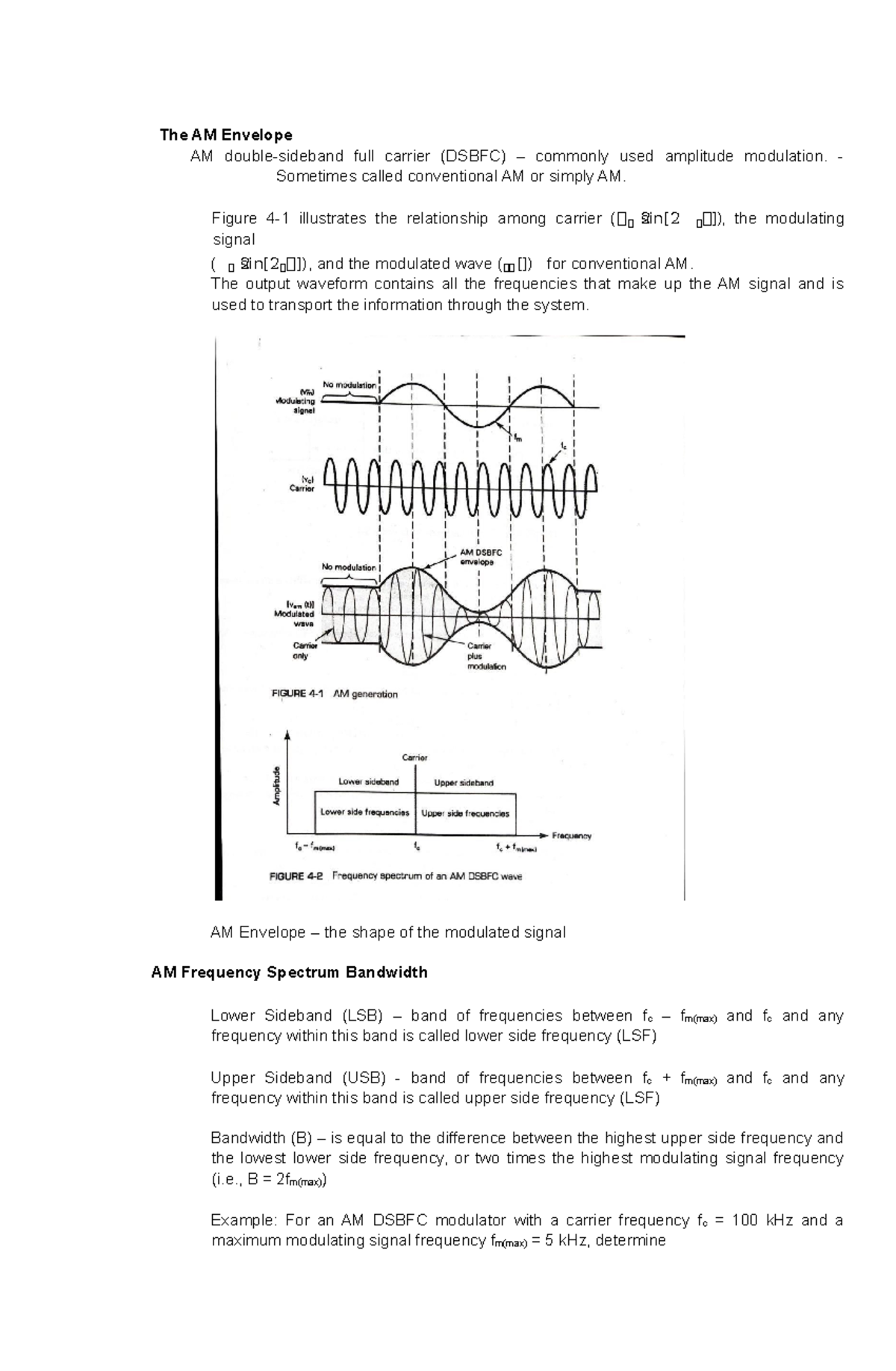Electronics Communication Principle - The AM Envelope AM double ...