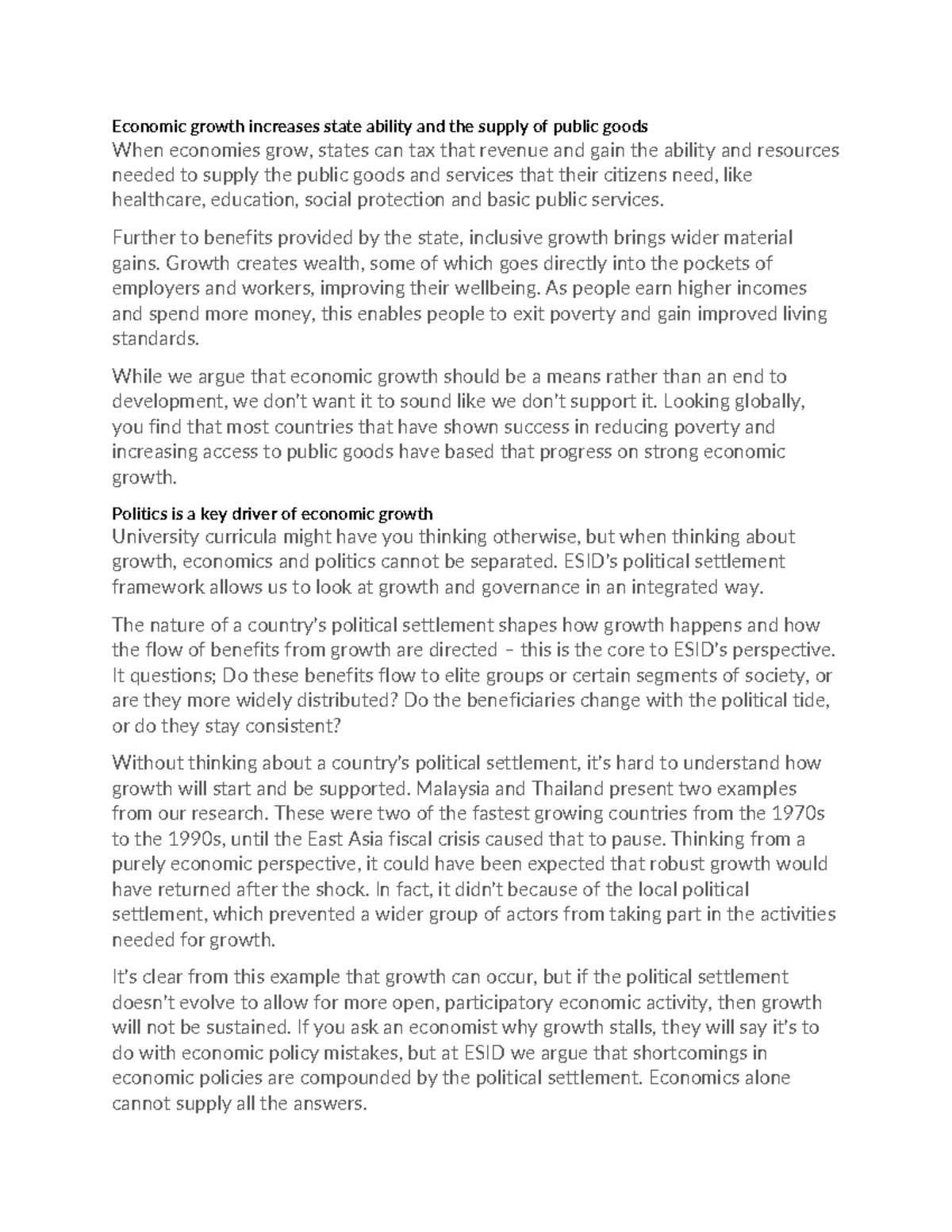 Why is economics so important - Economic growth increases state ability ...