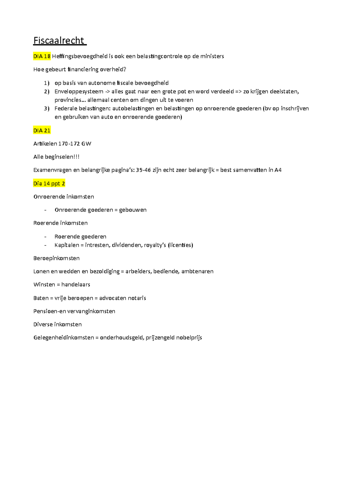 Fiscaal word - Fiscaalrecht DIA 18 Heffingsbevoegdheid is ook een ...