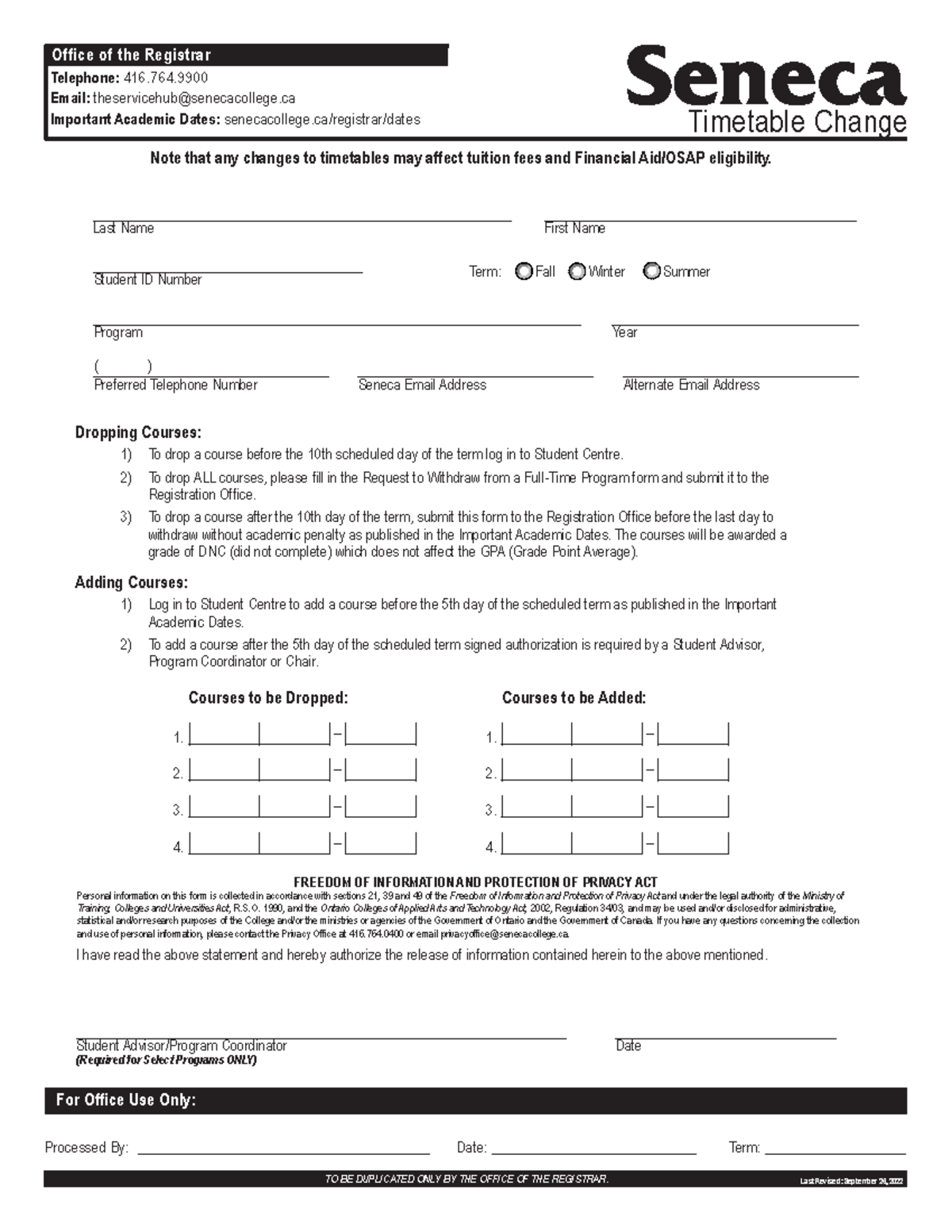 Timetable Change - notes for bea101 - Timetable Change Note that any ...
