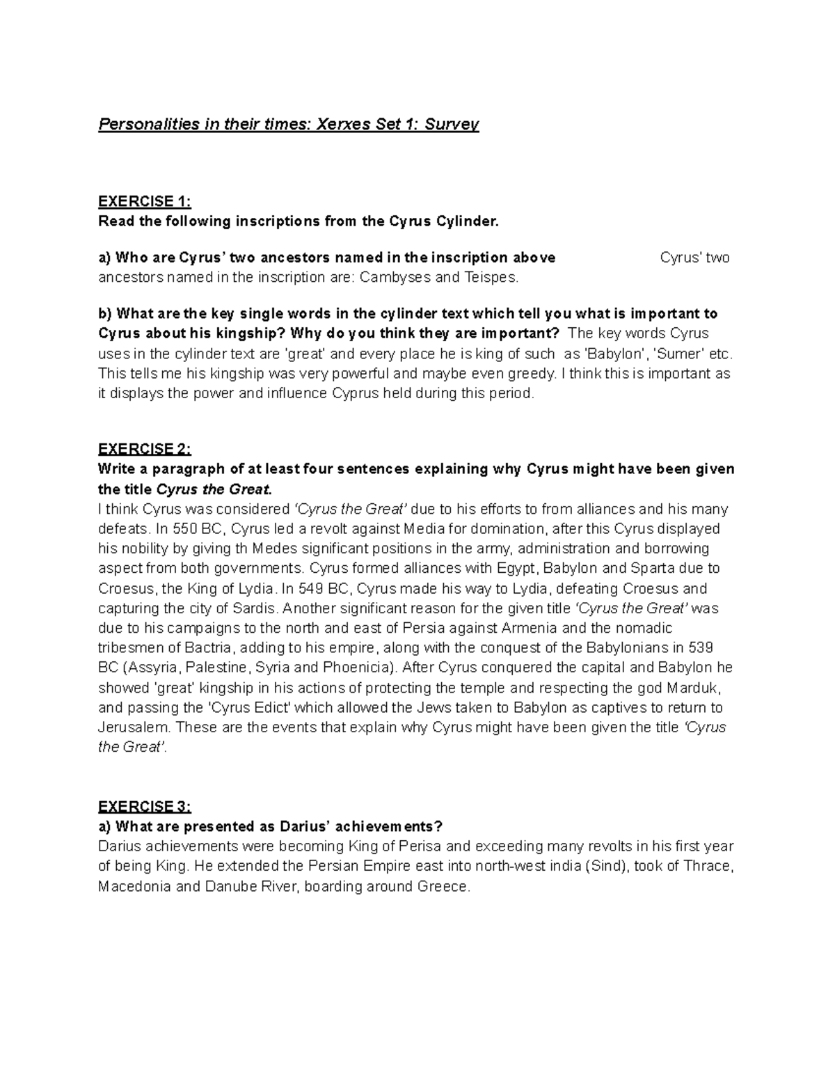Xerxes Set 1 - study notes - Personalities in their times: Xerxes Set 1 ...