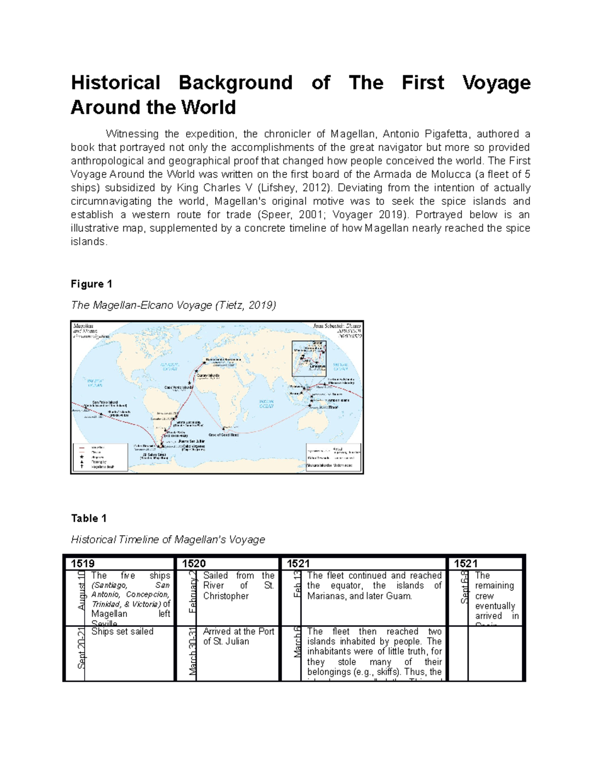 Historical Background of The First Voyage Around the World - The First Voyage Around the World ...