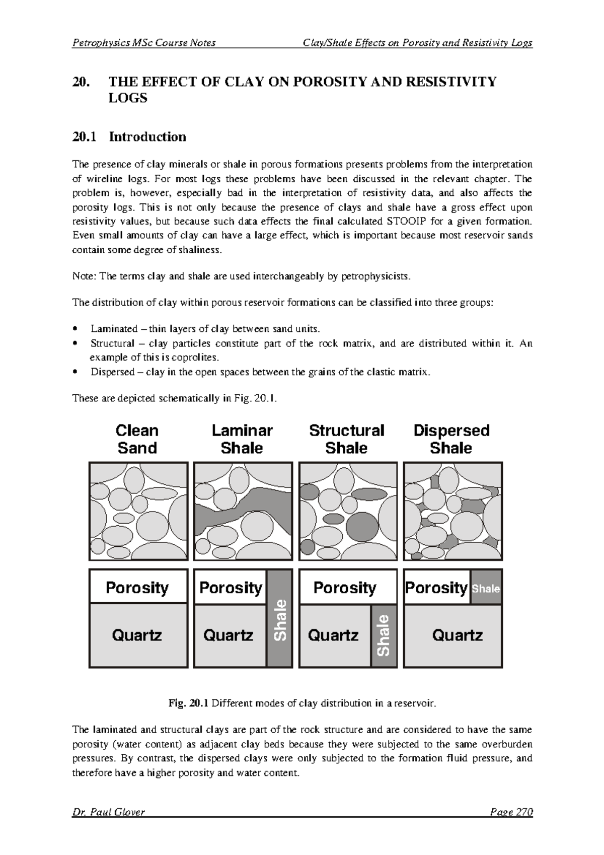 The effect of Clay on Porosity and Resistivity - 20. THE EFFECT OF CLAY ...