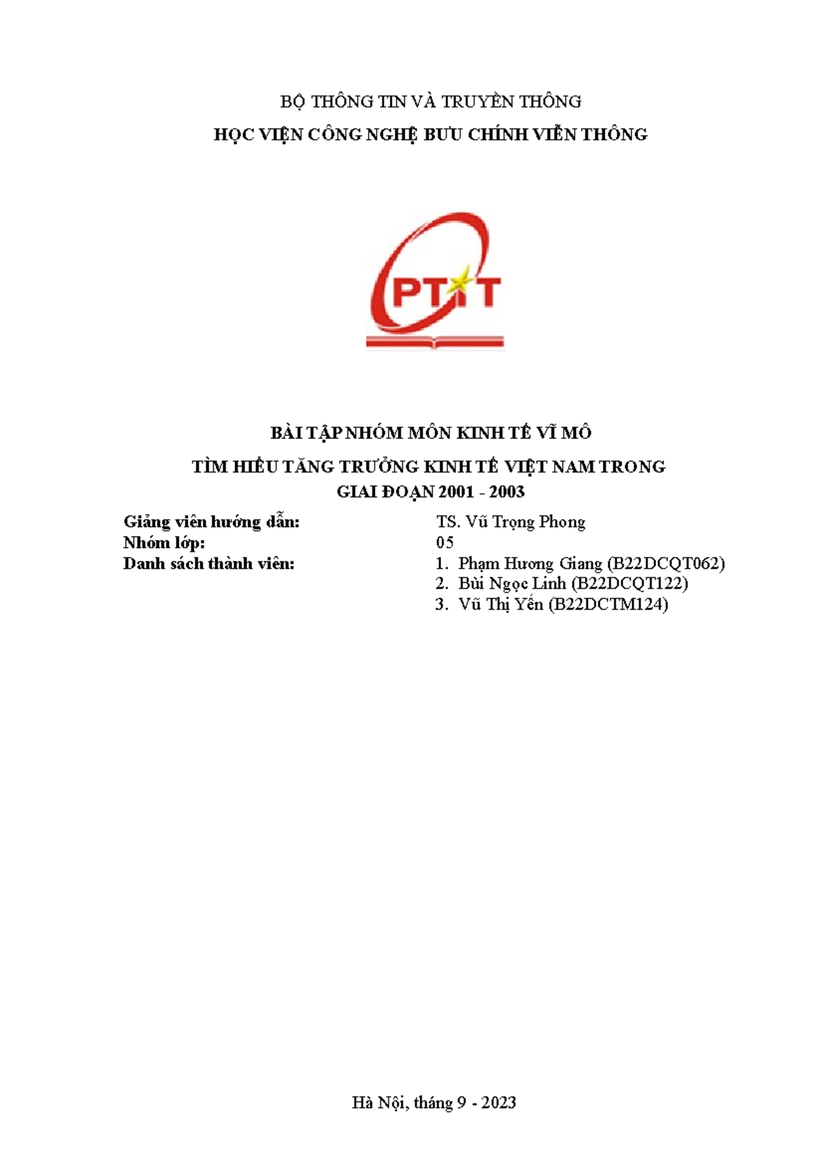 KTVM - Bài tập nhóm môn KTVM - BỘ THÔNG TIN VÀ TRUYỀN THÔNG HỌC VIỆN ...