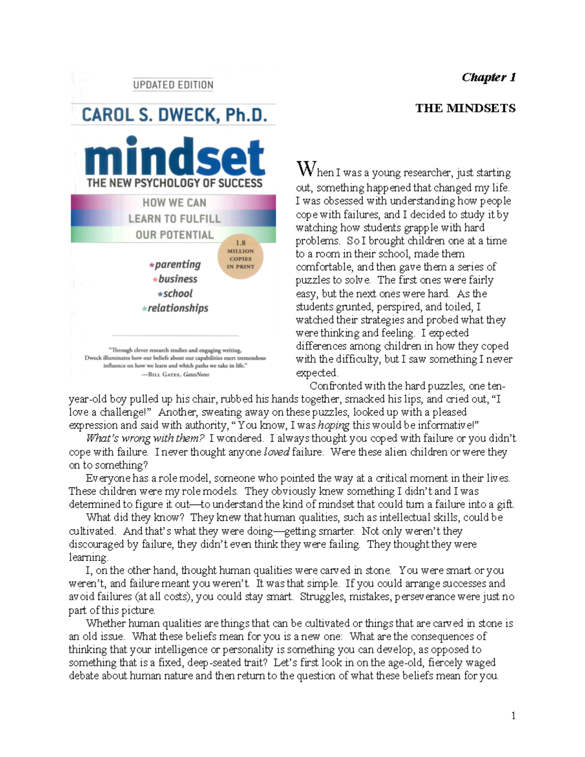 Mindset chap 1 3 - kyouzai - Chapter 1 THE MINDSETS When I was a young researcher, just starting ...