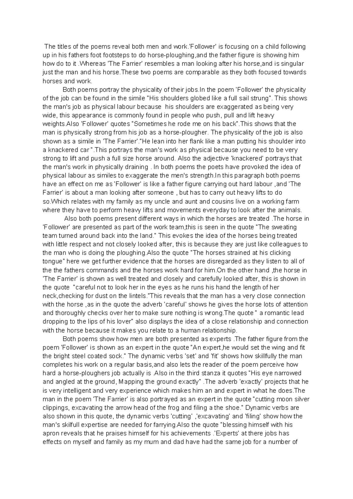 Sue essay 3 - poetry - The titles of the poems reveal both men and work ...