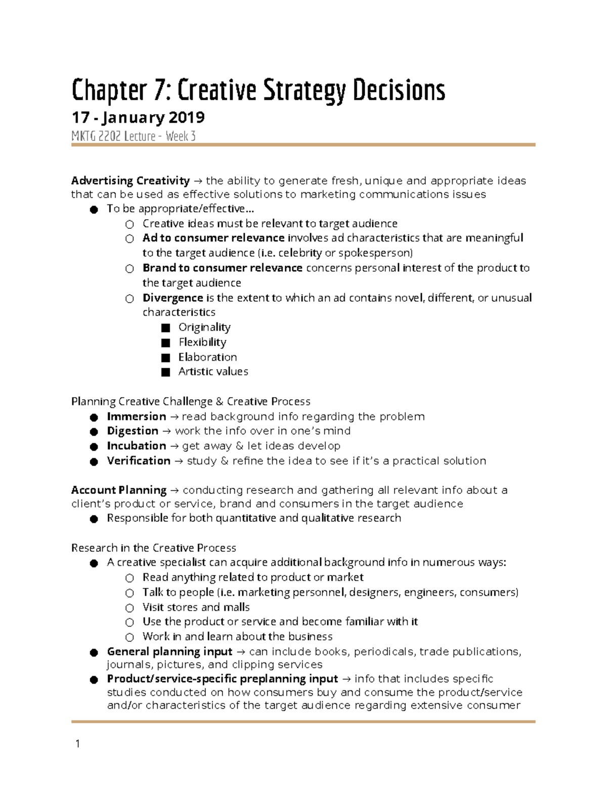 Chapter 7: Creative Strategy Decisions - Chapter 7: Creative Strategy ...