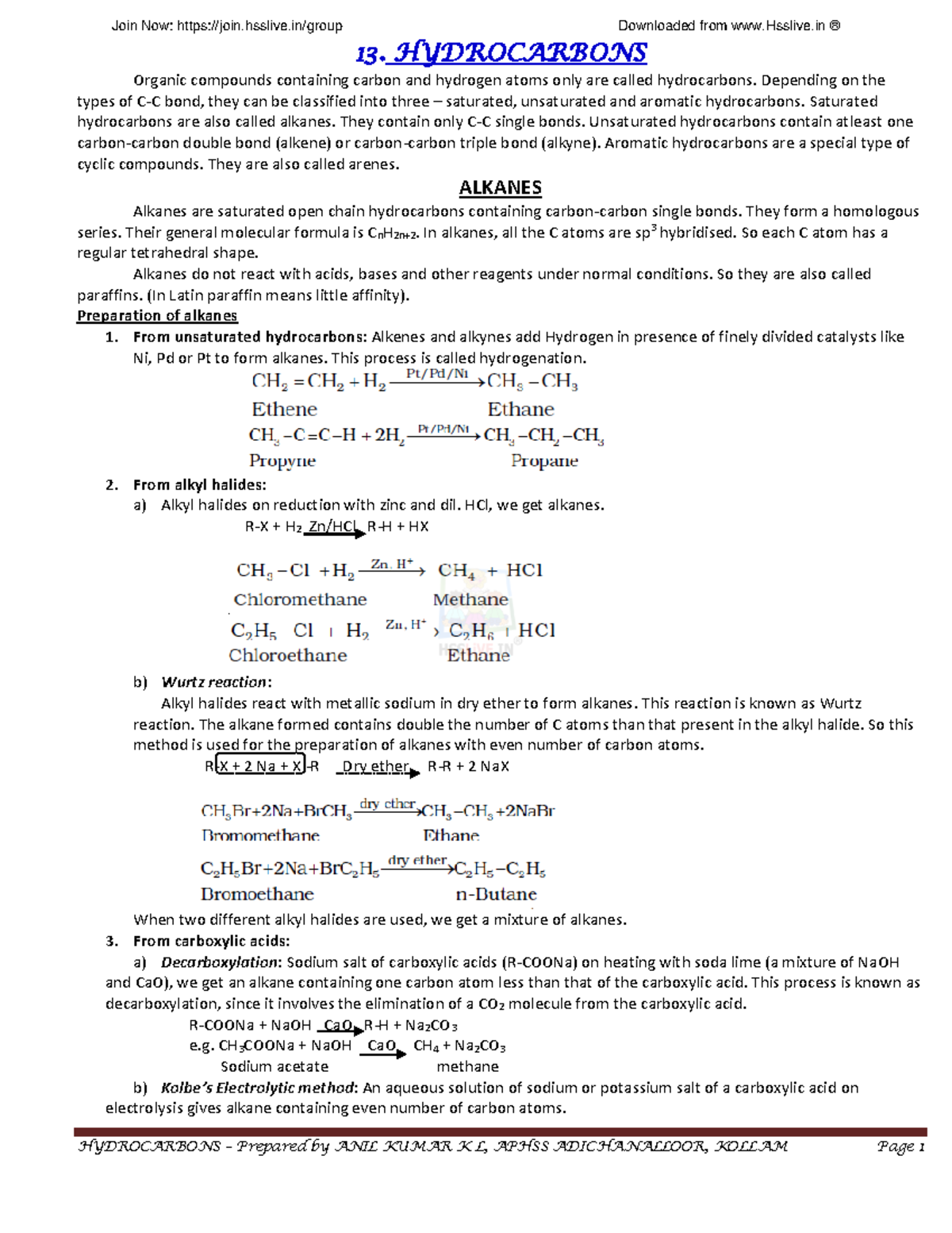 +1chemistry chapter-13 - 13. HYDROCARBONS Organic compounds containing ...