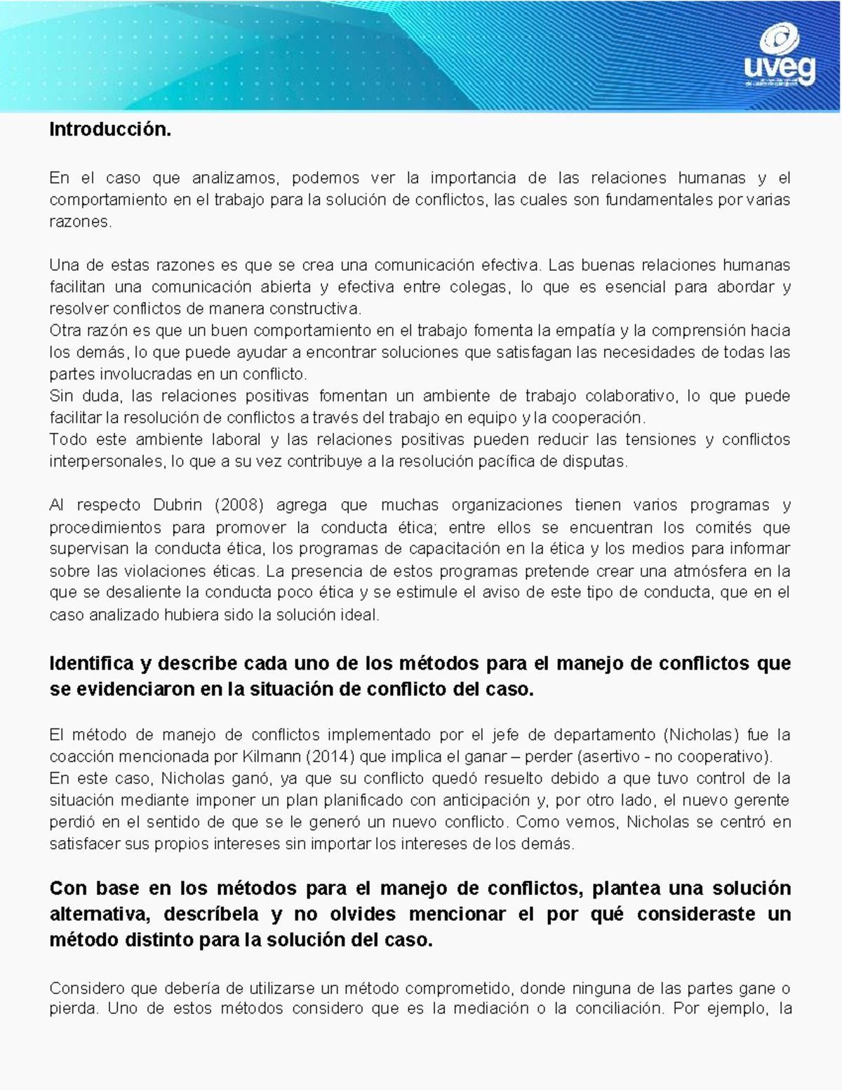 R3 U2 - reto 3 Resolución de caso: Marsha una persona evaluada muy alto ...