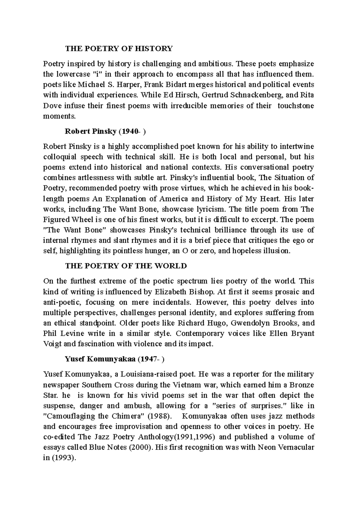 Lsvhm - THE POETRY OF HISTORY Poetry inspired by history is challenging ...