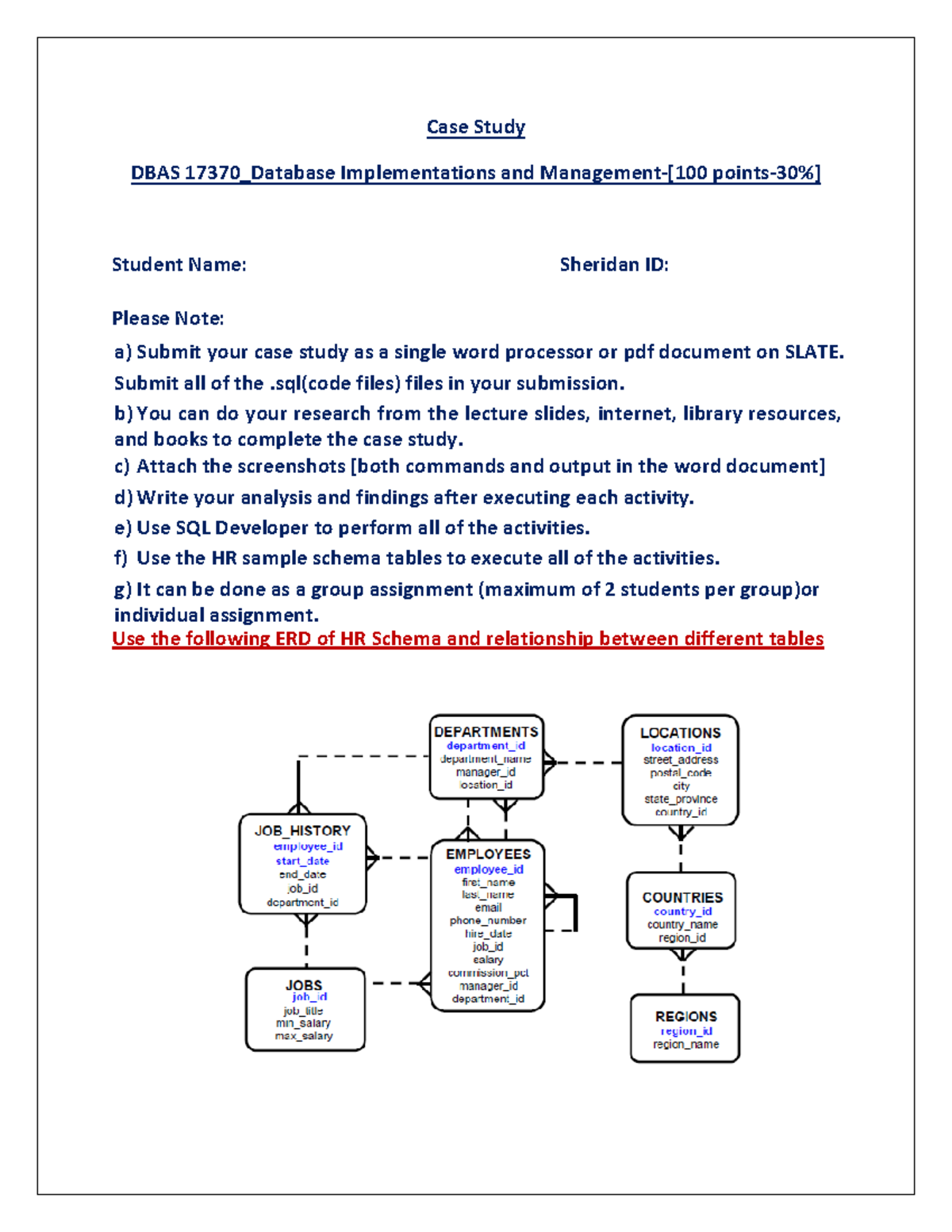 Case Study - Case Study DBAS 17370_Database Implementations and ...