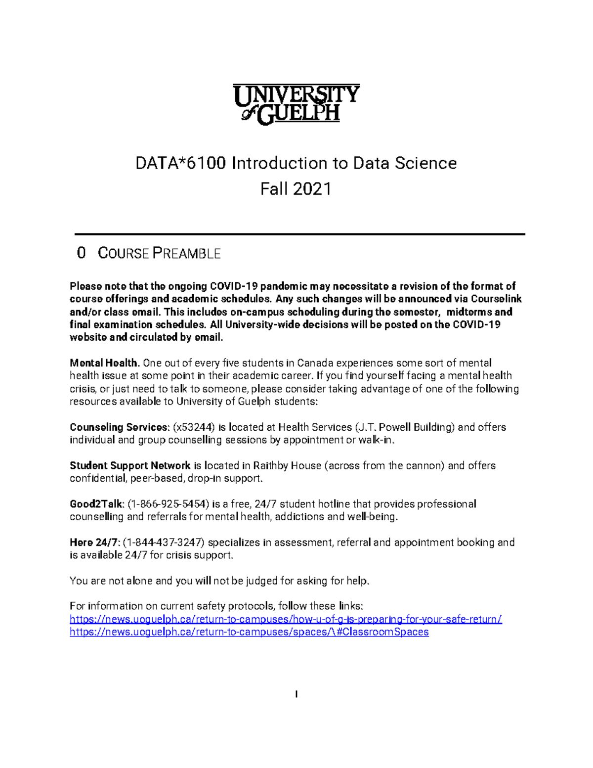 Data6100 F21 outlne - Outline - DATA*6100 Introduction to Data Science ...