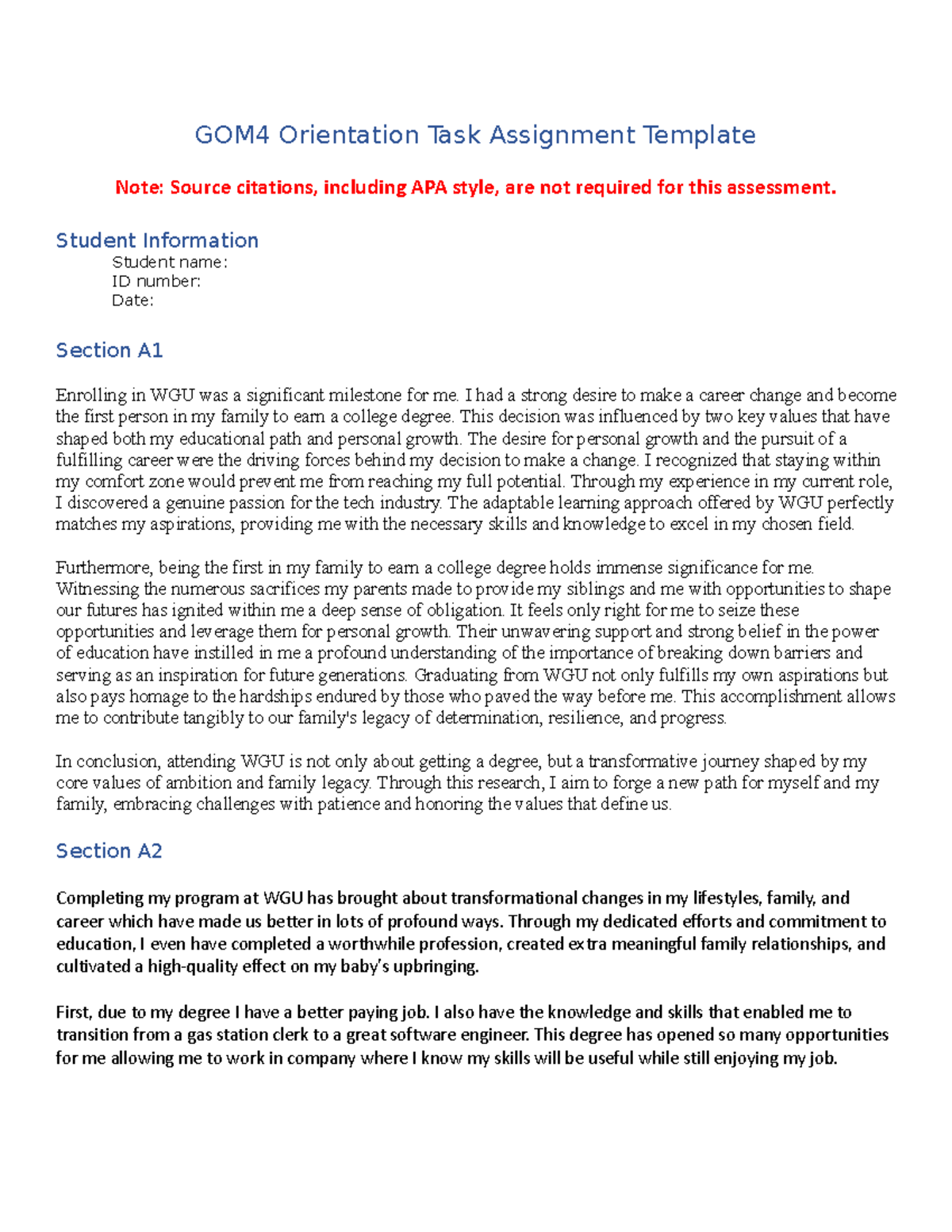 Orientation Task Template - GOM4 Orientation Task Assignment Template Note: Source citations ...