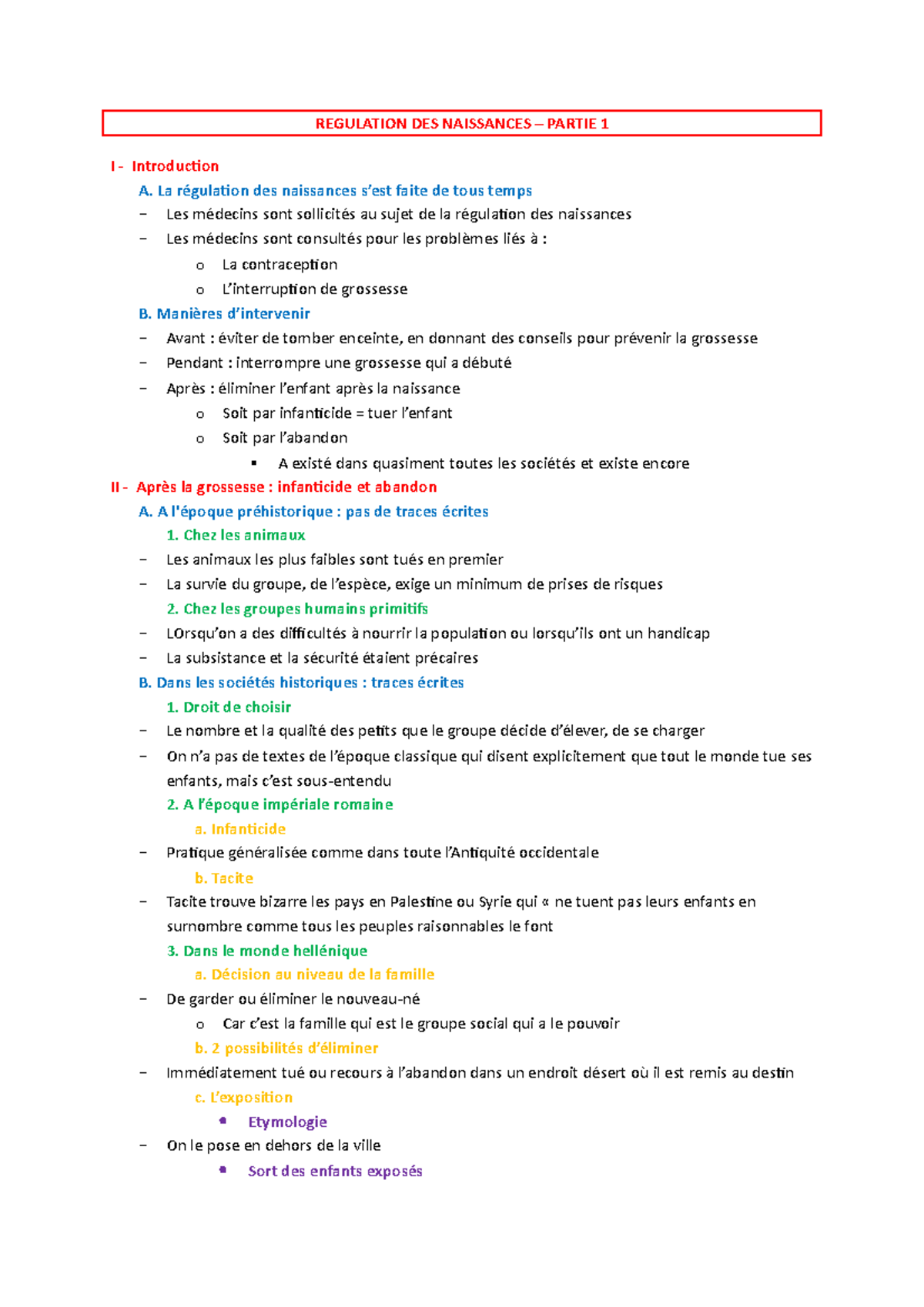 21. 1. Regulation DES Naissances 1 - REGULATION DES NAISSANCES – PARTIE ...