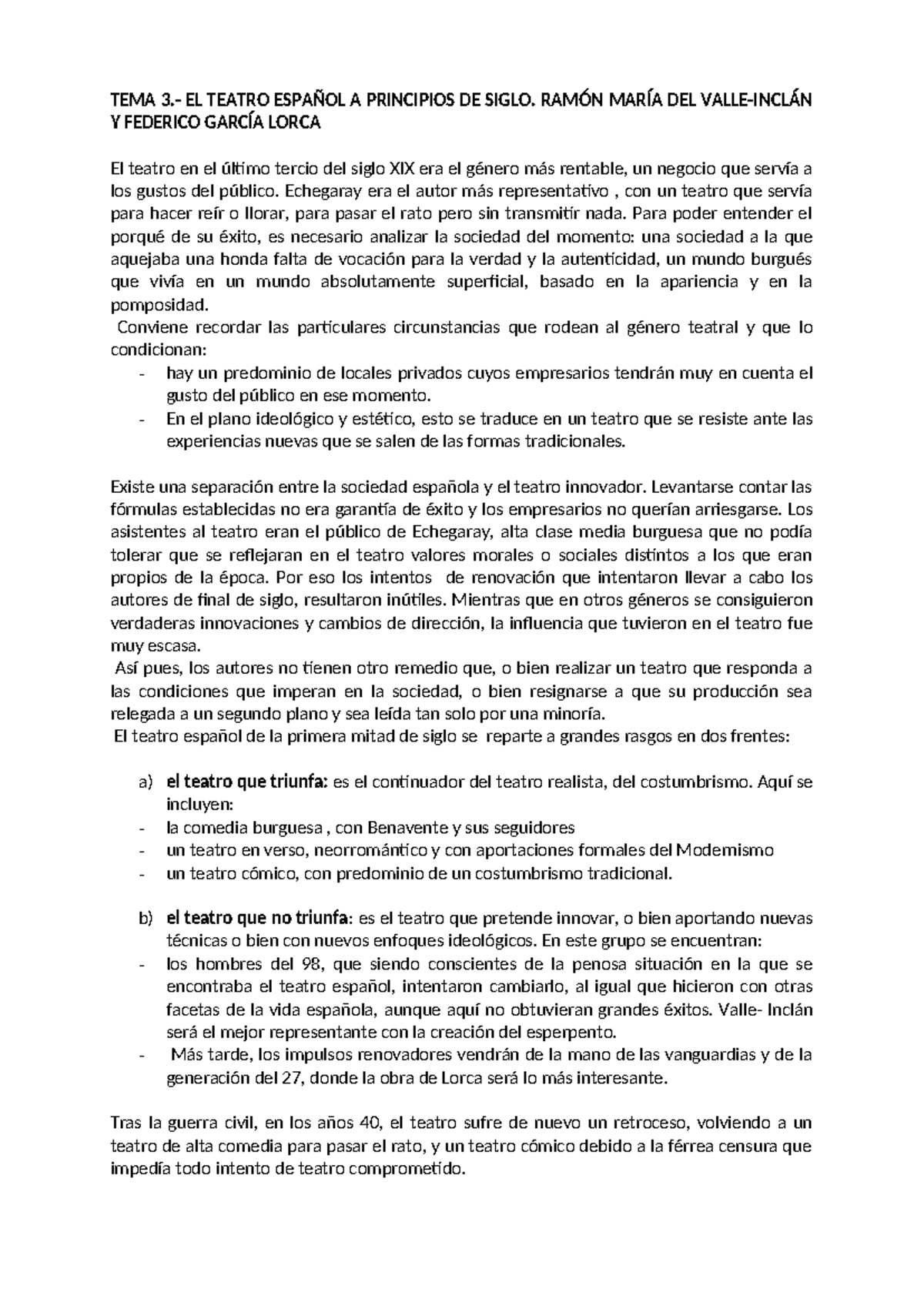 TEMA 3.-el teatro en la primera mitad del siglo XX - TEMA 3.- EL TEATRO ...